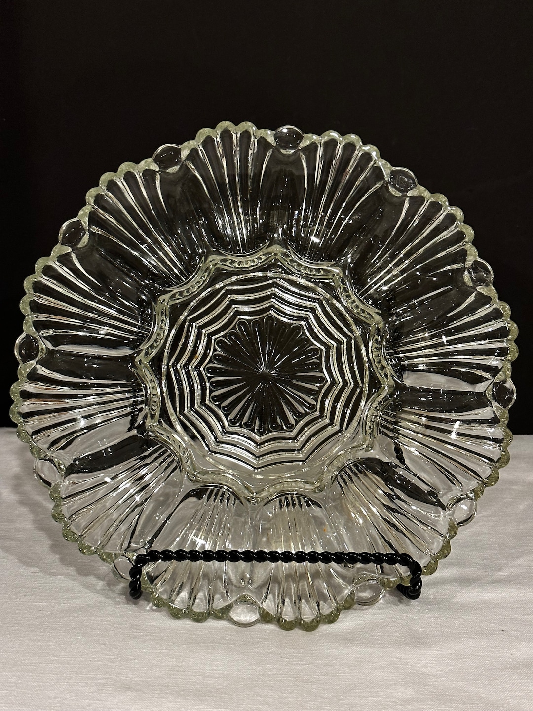 Vintage Anchor Hocking Clear Glass Deviled Eggs Platter - Etsy