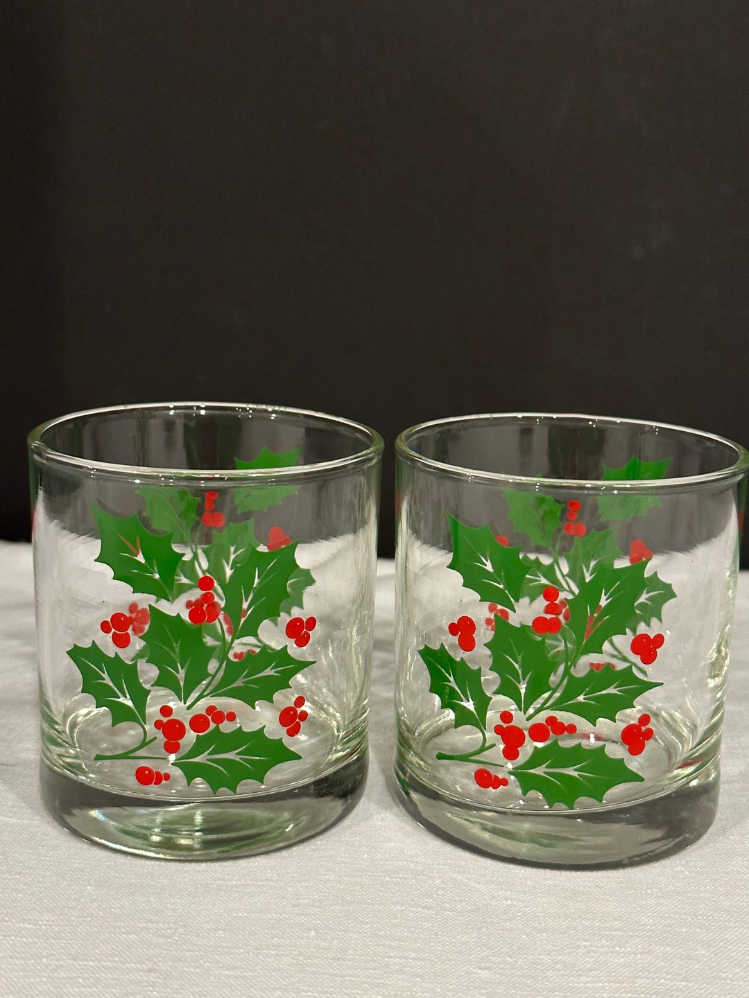 Indian Glass Lowball Mistletoe Bar Glasses - Etsy