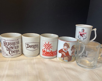 Vintage Dennys Restaurant Holiday Mugs Magic Color Set of 4 House Magic ...