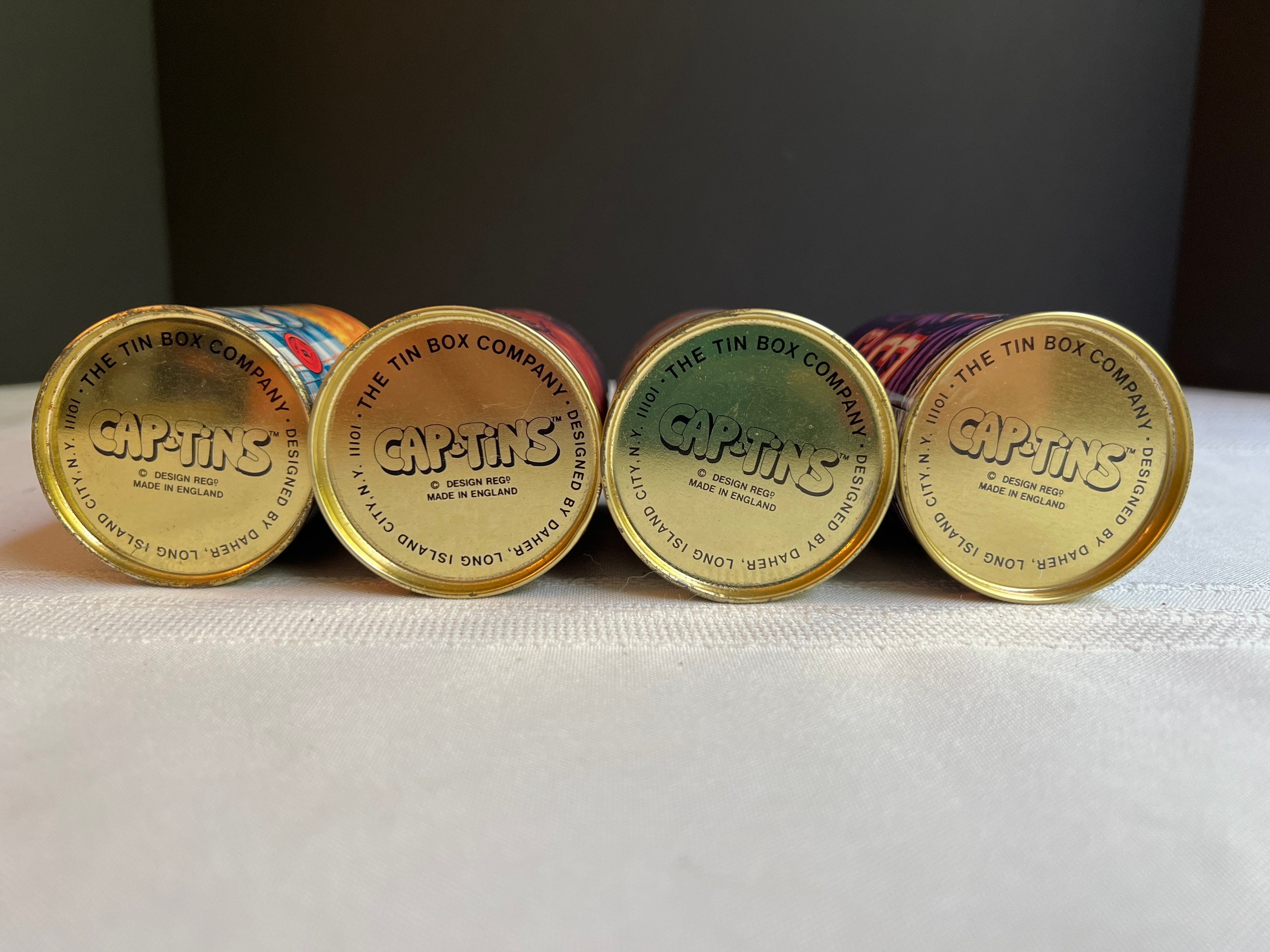 DAHER - the Tin Box Company - Cap-tin, Figural Character Tins - Made in ...