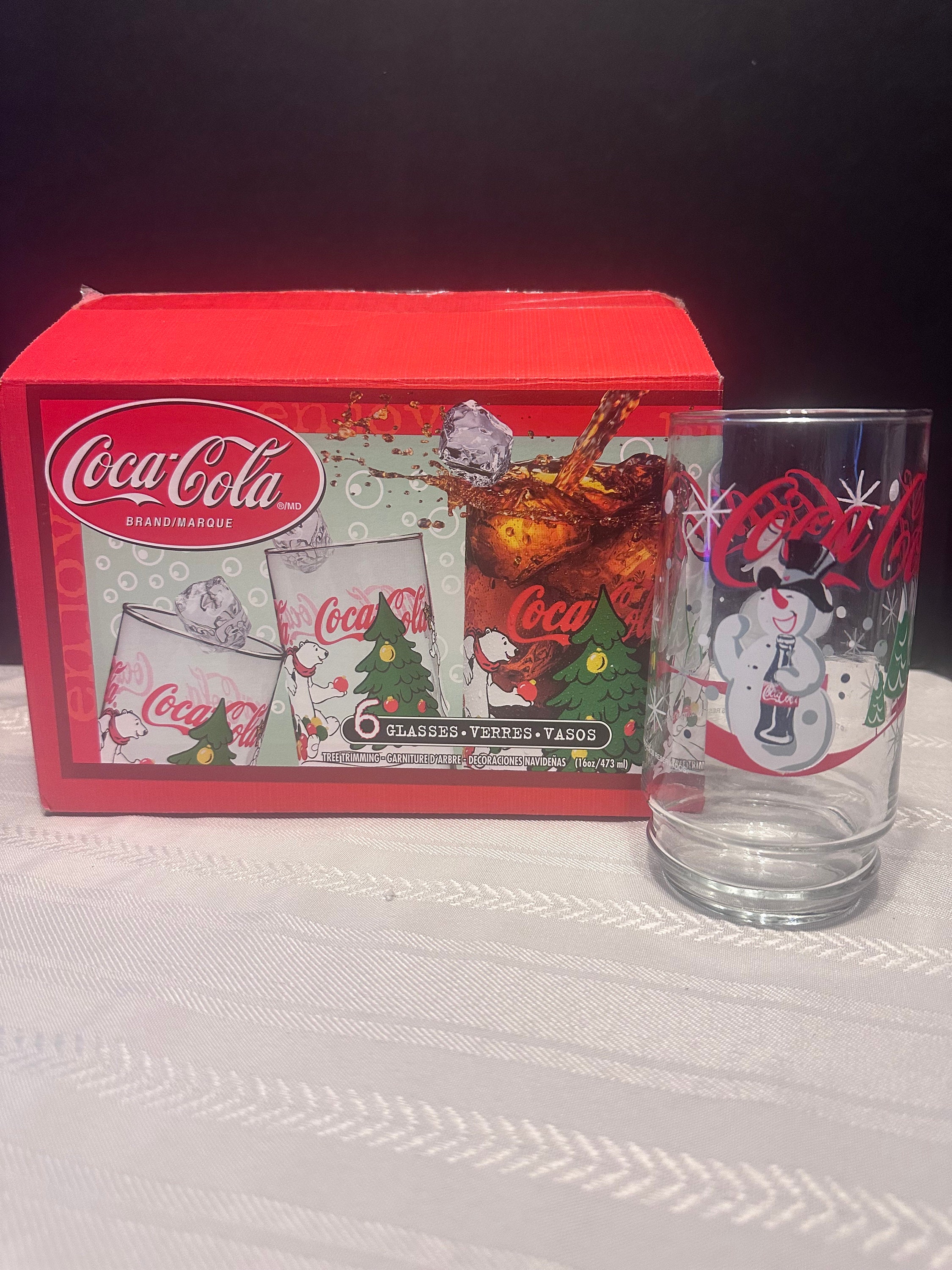 Vintage Coca-cola Holiday Glasses - Etsy