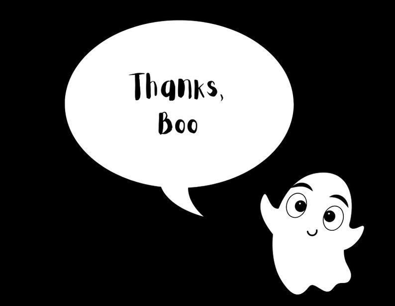 Halloween Thank You Card - Cute Ghost - Etsy