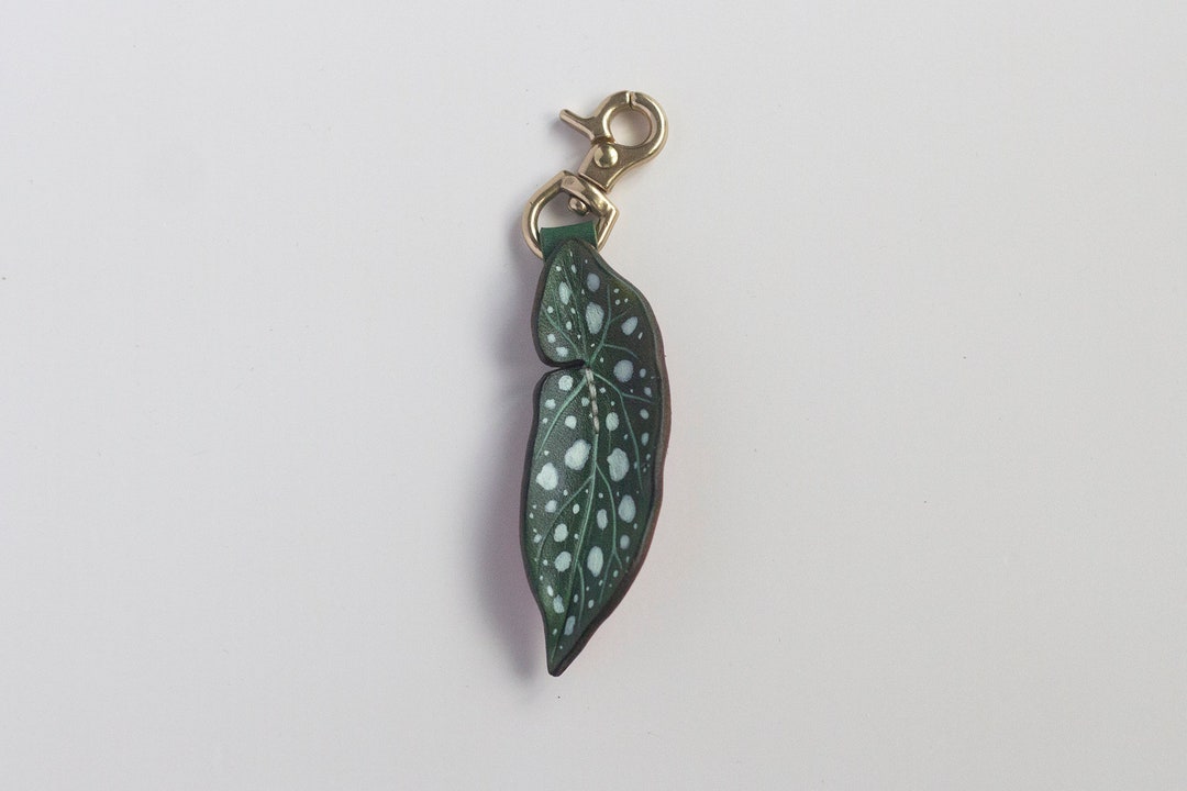 Begonia Maculata 'wightii' Leather Bag Charm, Polka Dot Begonia Key ...