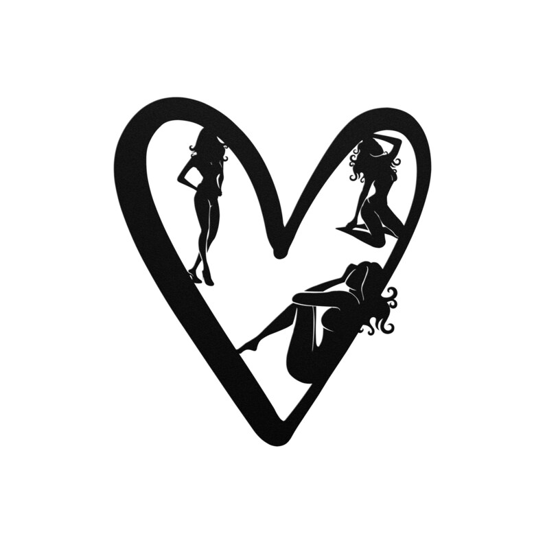 Heart Sexy Nude Women Art Metal Bedroom And Bathroom Art Metal Wall