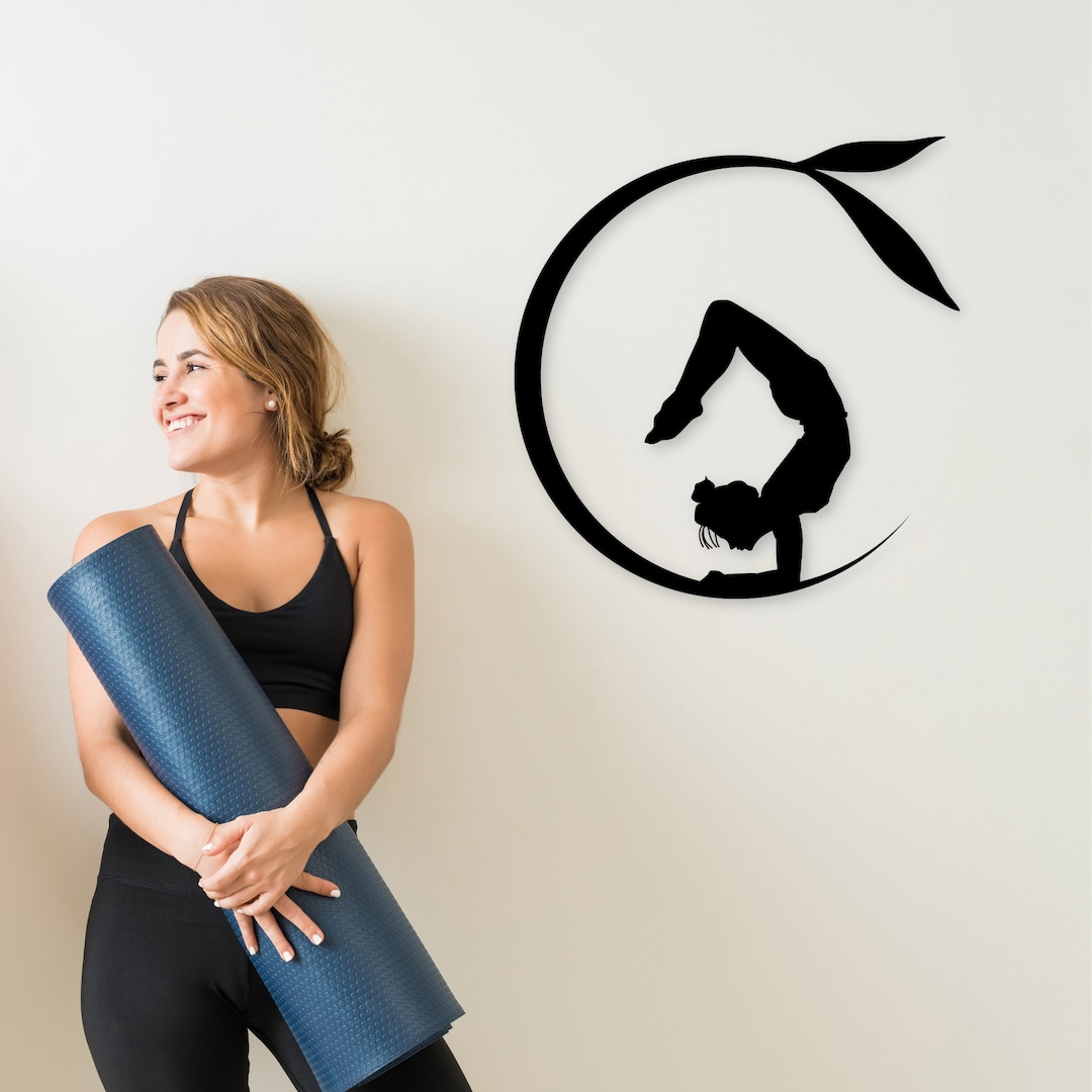 Yoga Pose Sign Metal Wall Art Inspirational Home Decor Meditation Metal ...