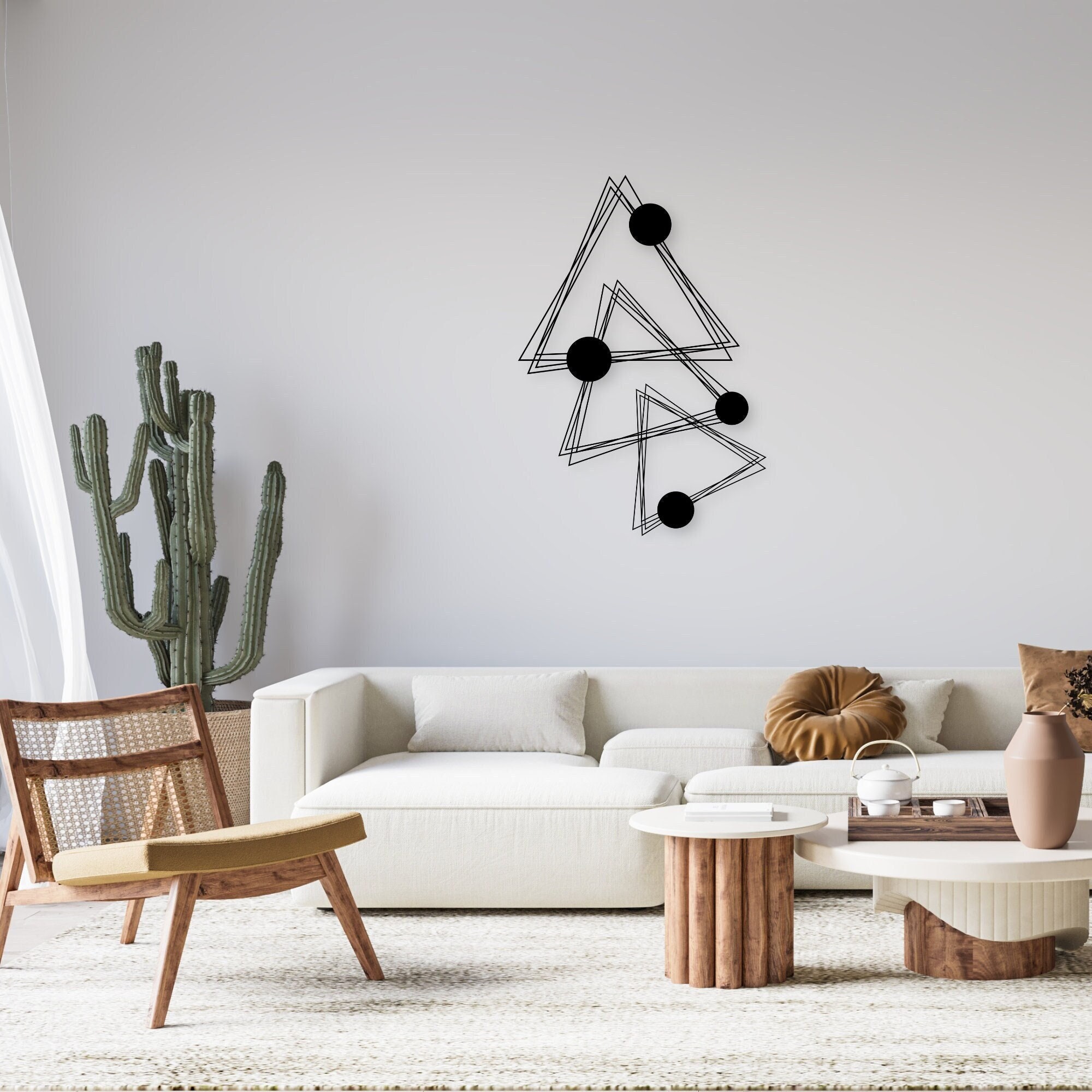 Triangle Metal Wall Art Abstract Modern Luxury Art Minimalist Metal ...