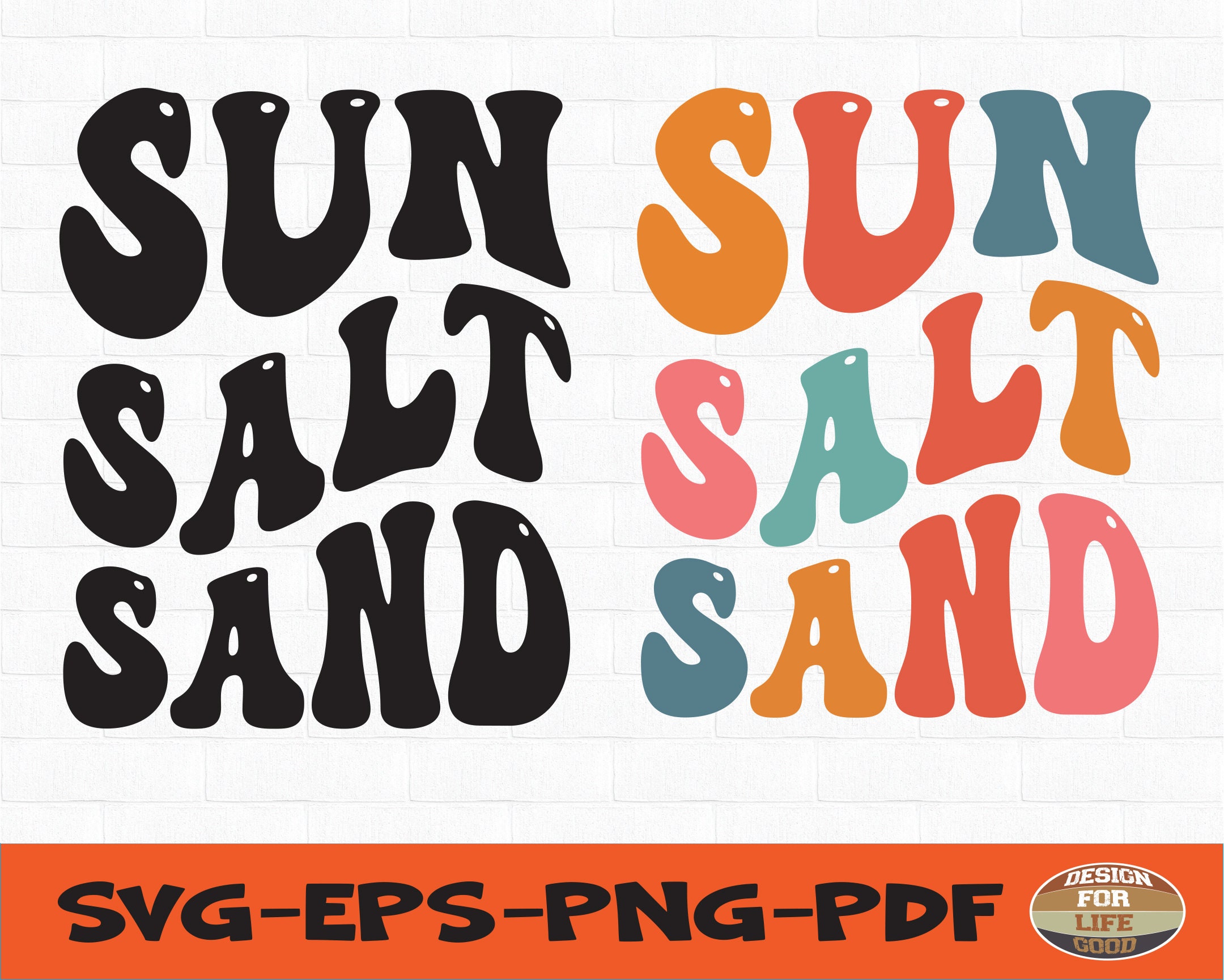 Sun Salt Sand,beach Svg,summer Svg,lake Svg,pool Svg,wavy Letters Svg ...