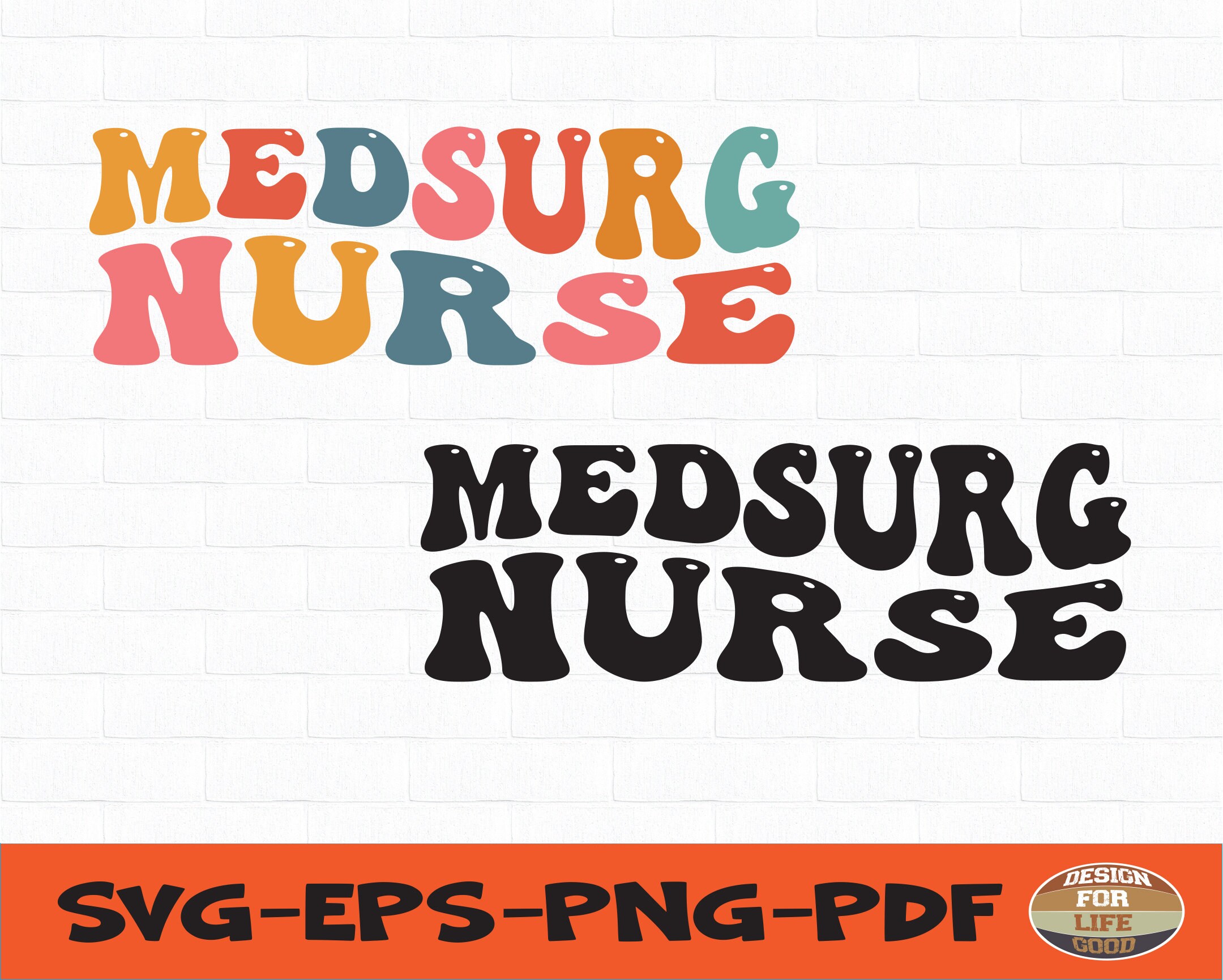 Med Surg Nurse Svg,nurse Student Svg, Nurse Svg,retro Svg,wavy Stacked ...