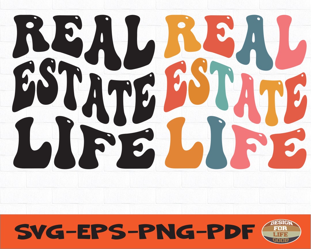 Real Estate Svg,house Svg, Wavy Stacked Svg - Etsy