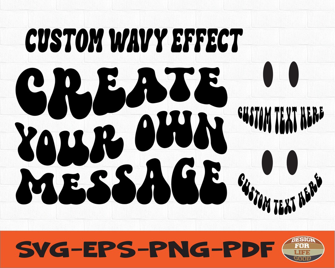 Custom Retro Wavy Text Svg, Custom Groovy Text, Custom Wavy Stacked SVG ...