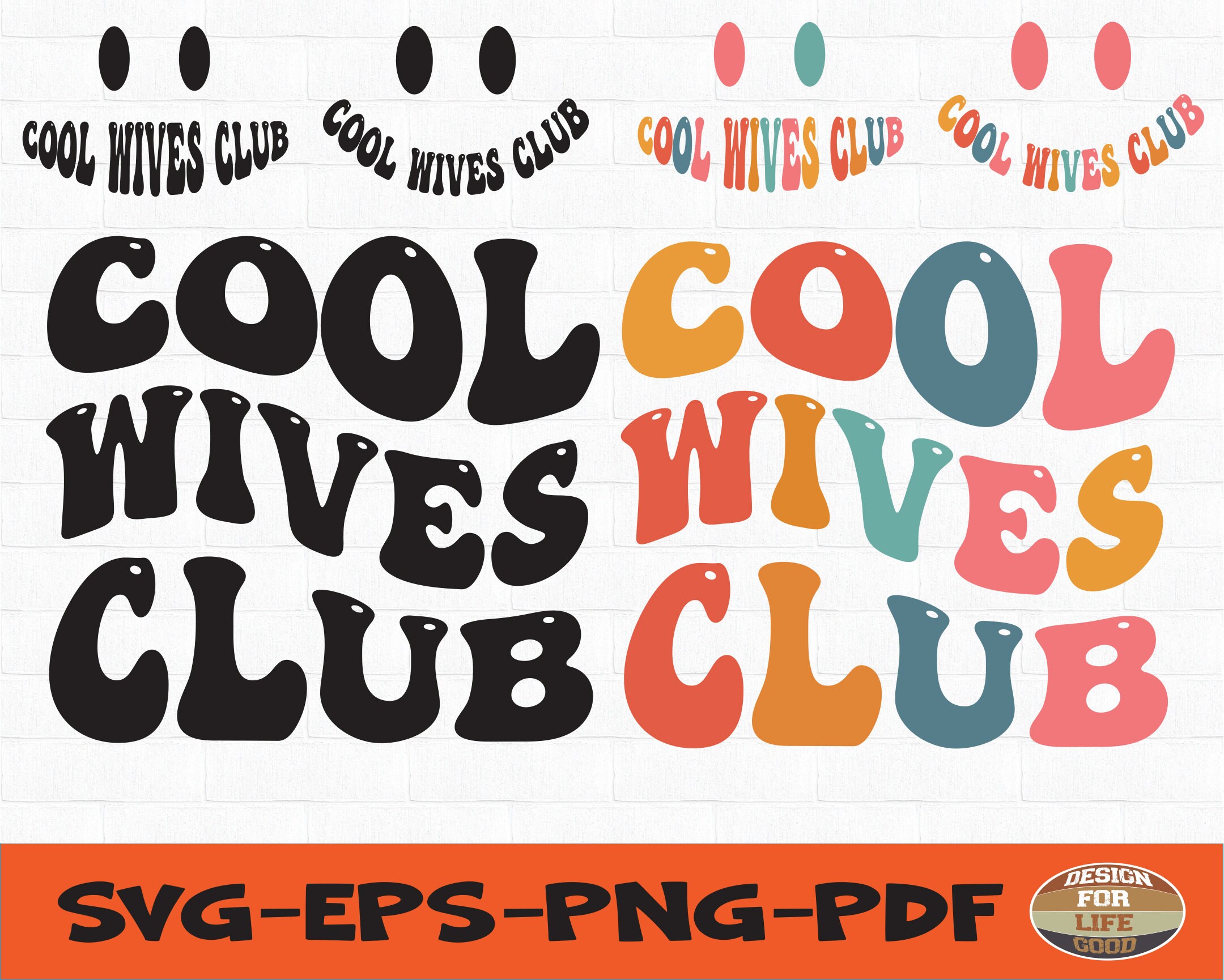 Cool Wives Club Svg,mom Life Svg,wavy Stacked Svg, Wife Svg, Silhouette ...