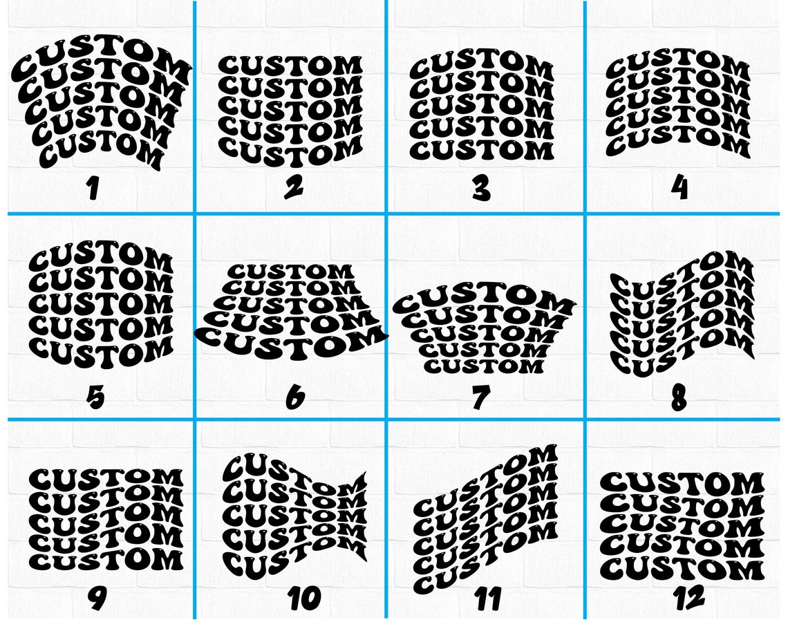 Stacked Font Svg Mirror Fonts Svg Stacked Wavy - Etsy