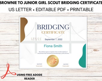 Brownie to Junior Bridging Certificate - Etsy
