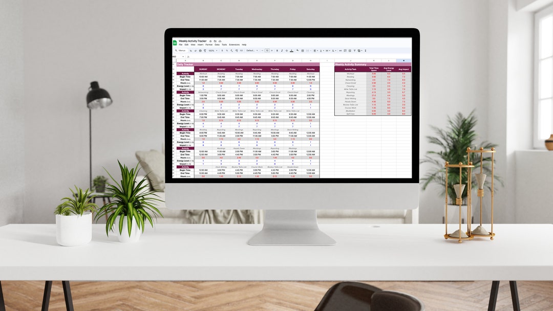 Weekly Planner Excel Template Daily Task Schedule To-do List Excel ...