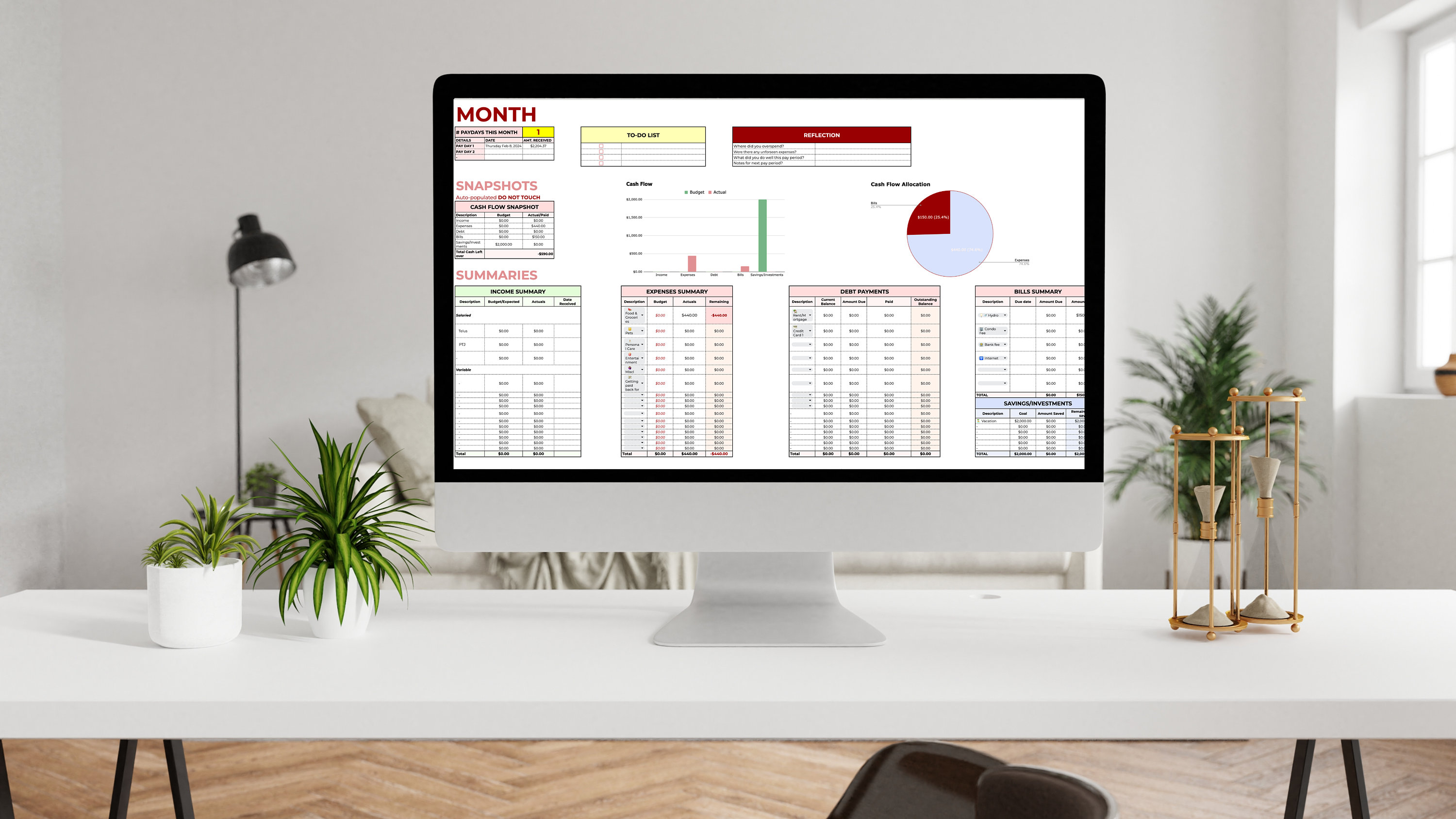 Editable Monthly Budget Tracker Excel Template Personal & Business ...