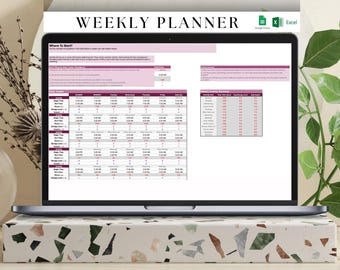 Weekly Planner Excel Template, Daily Task Schedule, To-do List, Excel ...