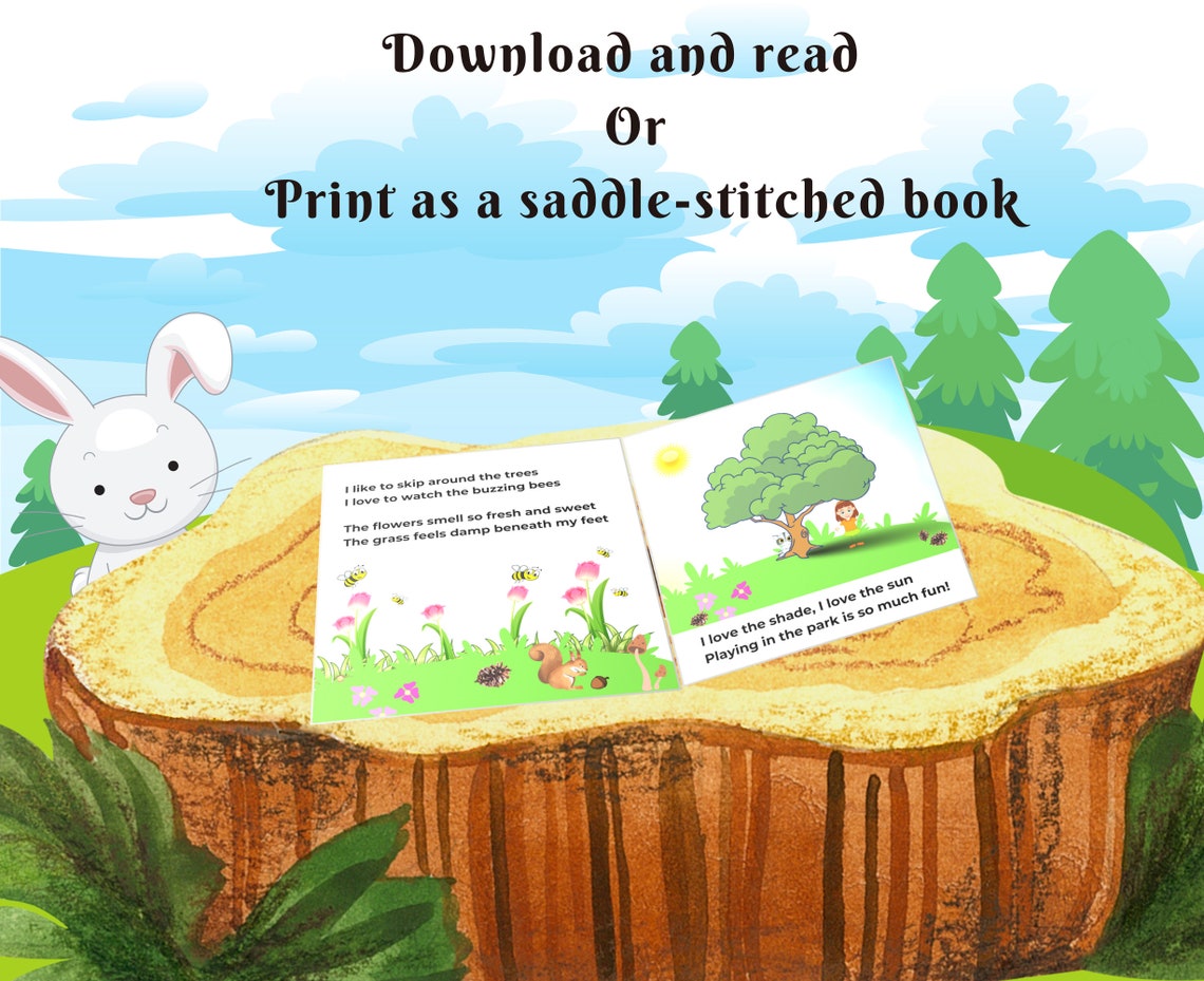 Printable Kids Book, Children's Story Book, Park Stories, Instant ...