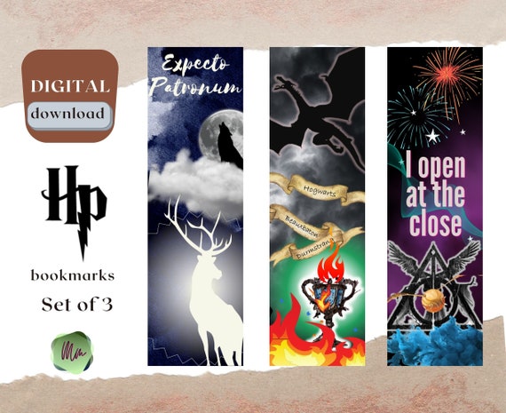 Printable Bookmark Magic Bookmark Witch and Wizard Fan - Etsy