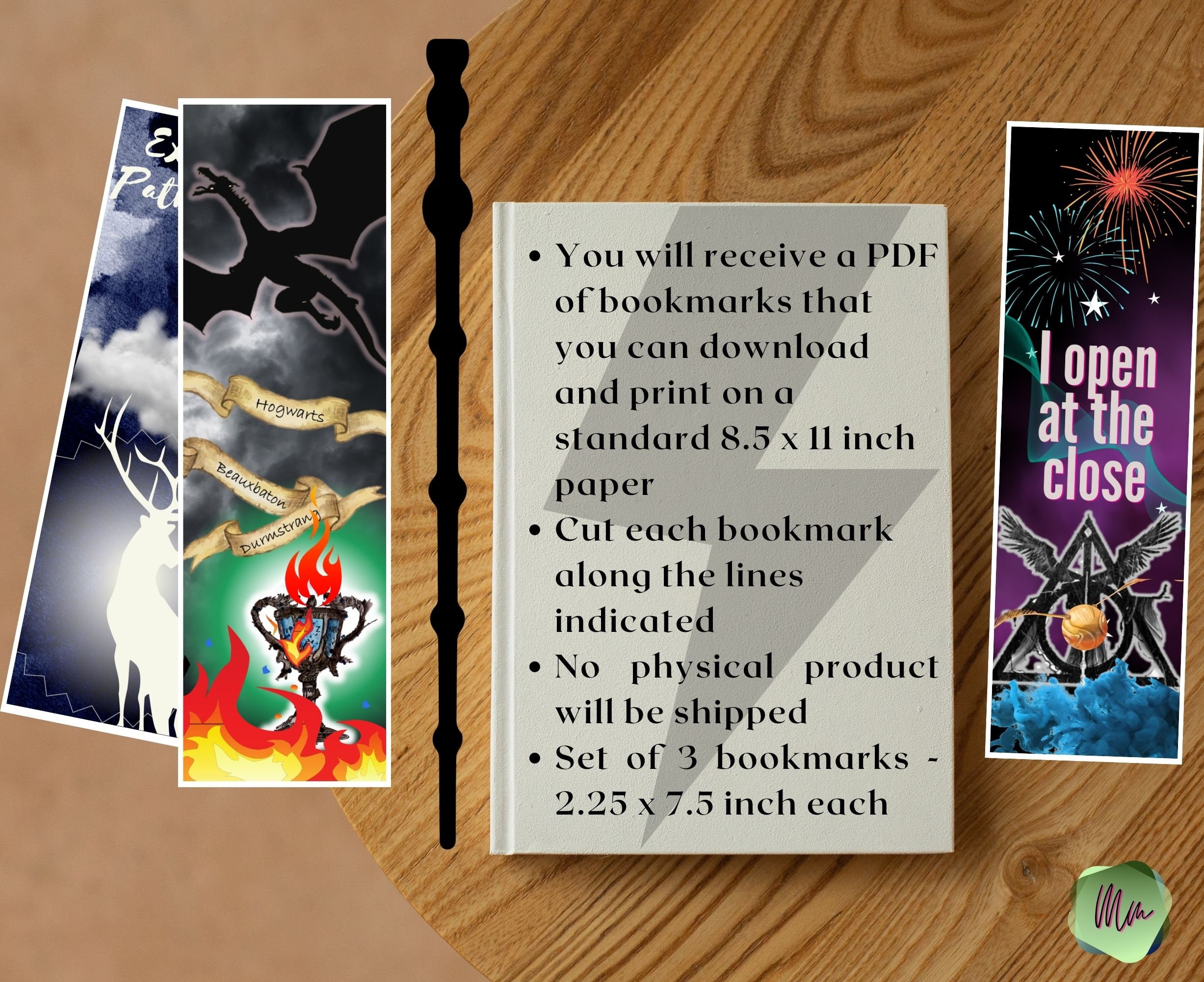 Printable Bookmark, Magic Bookmark, Witch and Wizard Fan, Digital ...