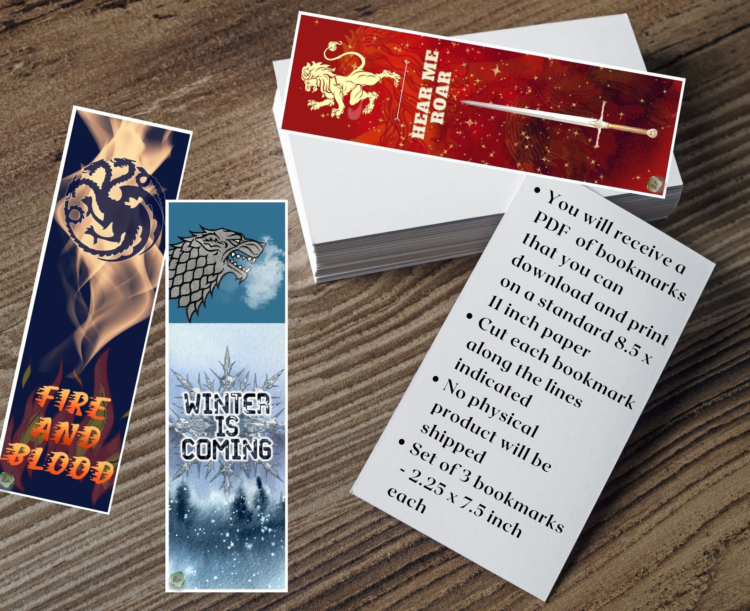 Printable Bookmark, Instant Download Bookmark Set, Fantasy Gift for Her ...