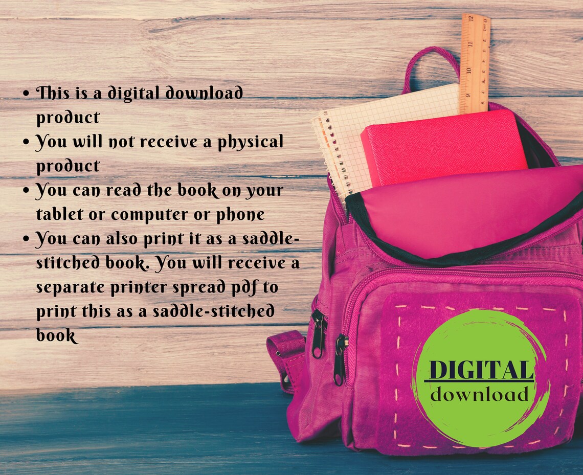 Printable Book for Kids, Instant Download, Bedtime Stories for Toddlers ...