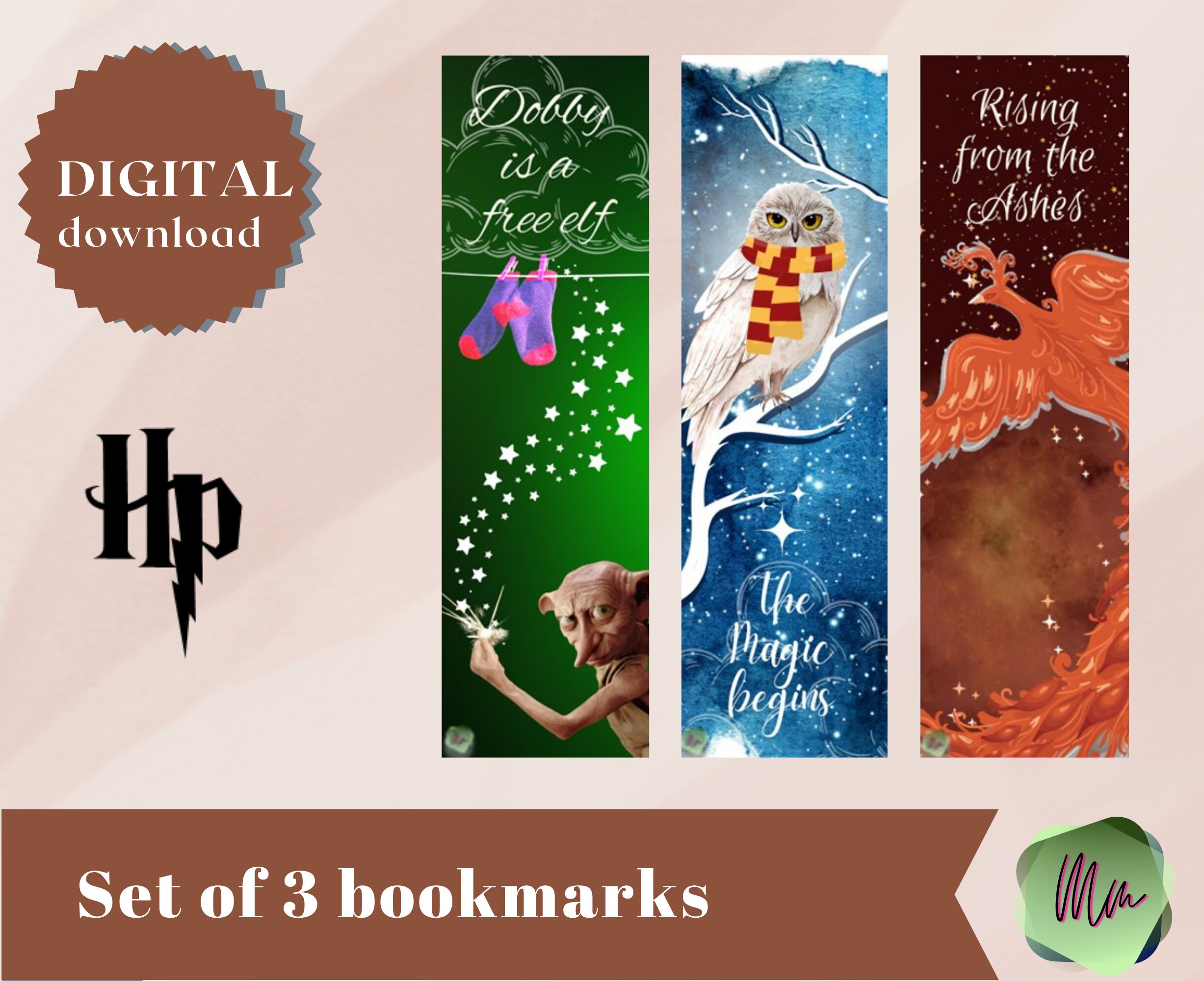 Printable Bookmark Set, Wizarding World Theme, Magical Creatures ...