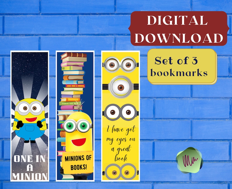 Minion Bookmark, Booklover Gifts, Despicable Me Fans, Bookworm Gifts ...