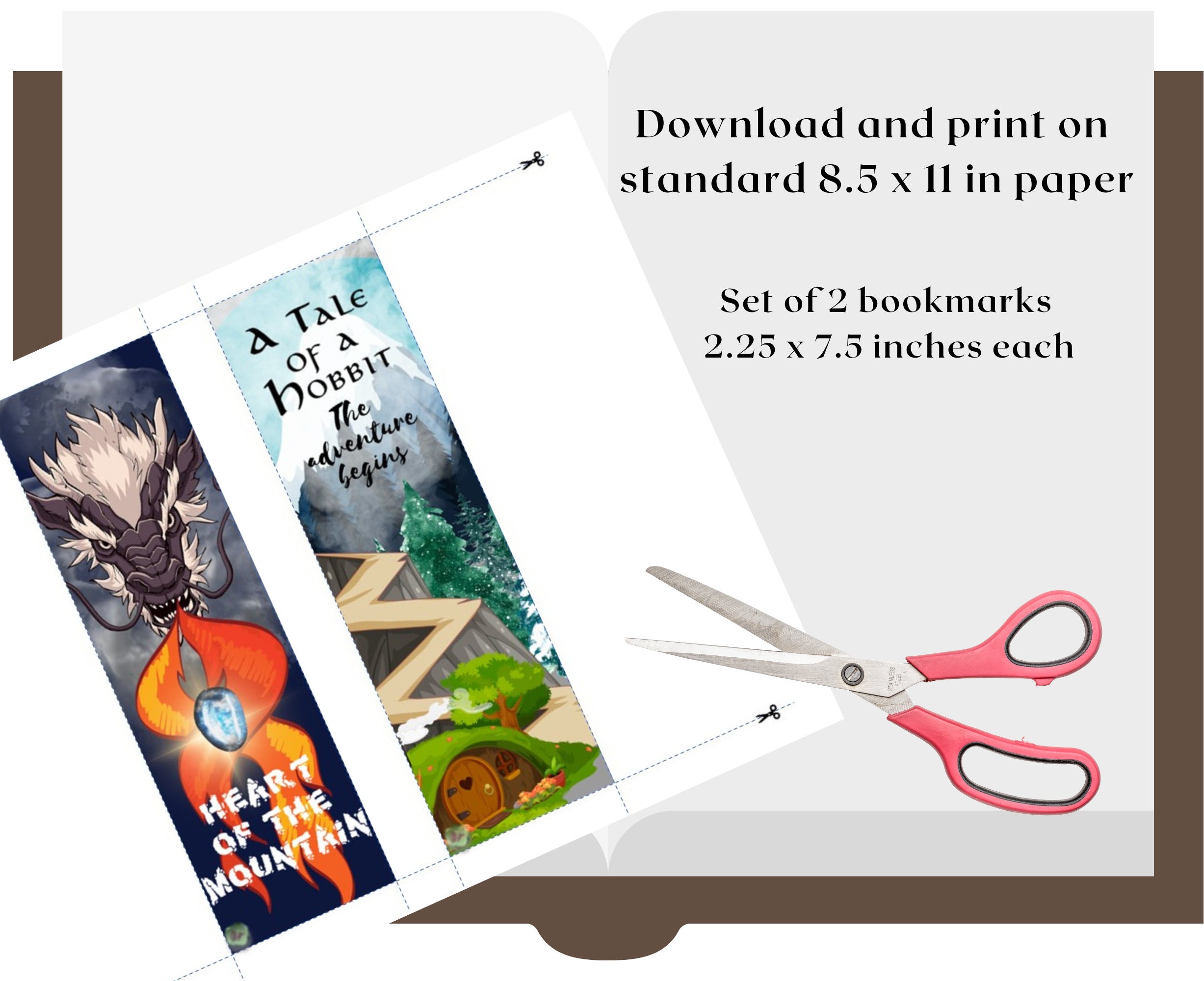 Printable Bookmark, Tolkien Booklover Gift, Middle Earth Bookmarks ...