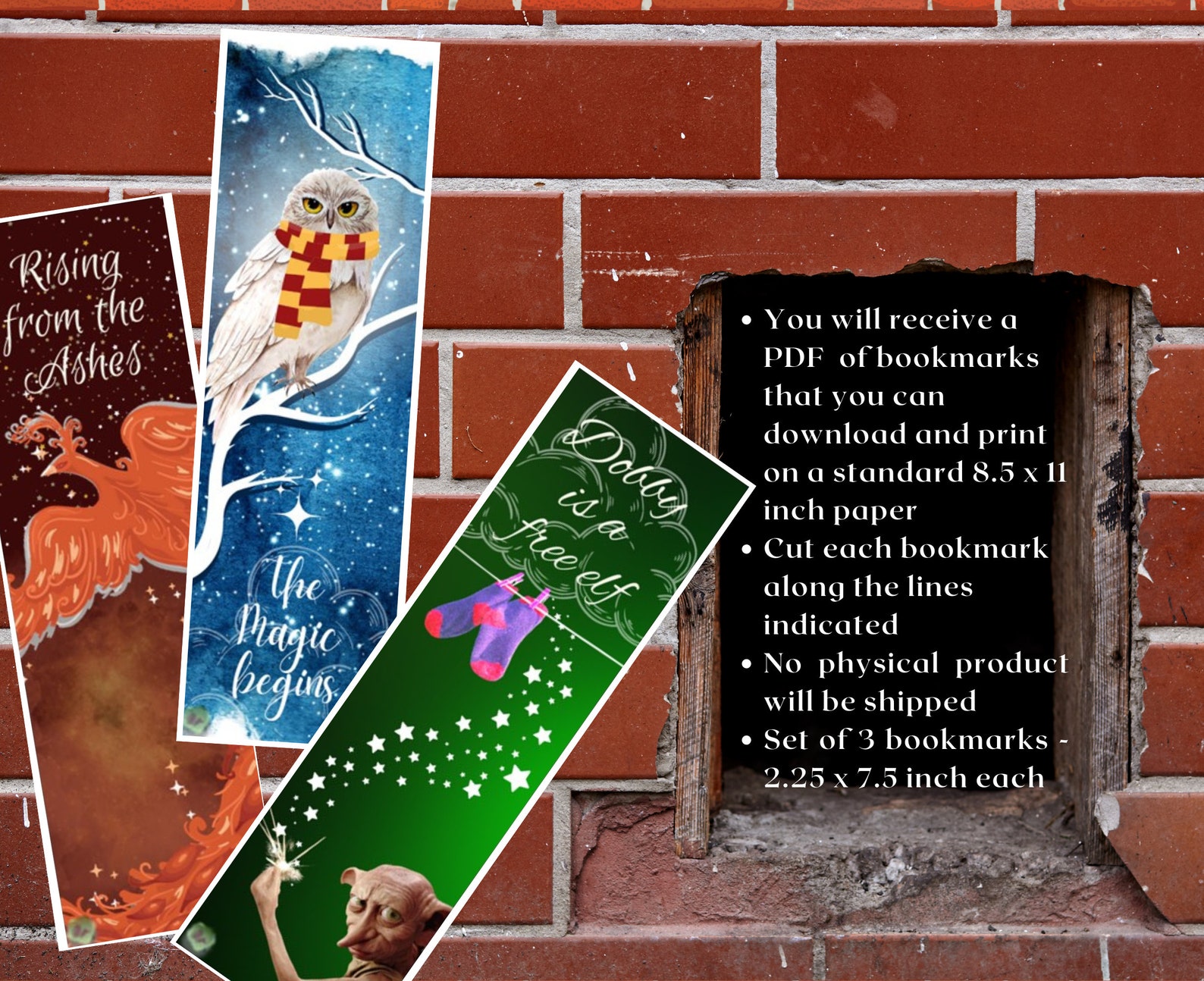 Printable Bookmark Set Wizarding World Theme Magical - Etsy