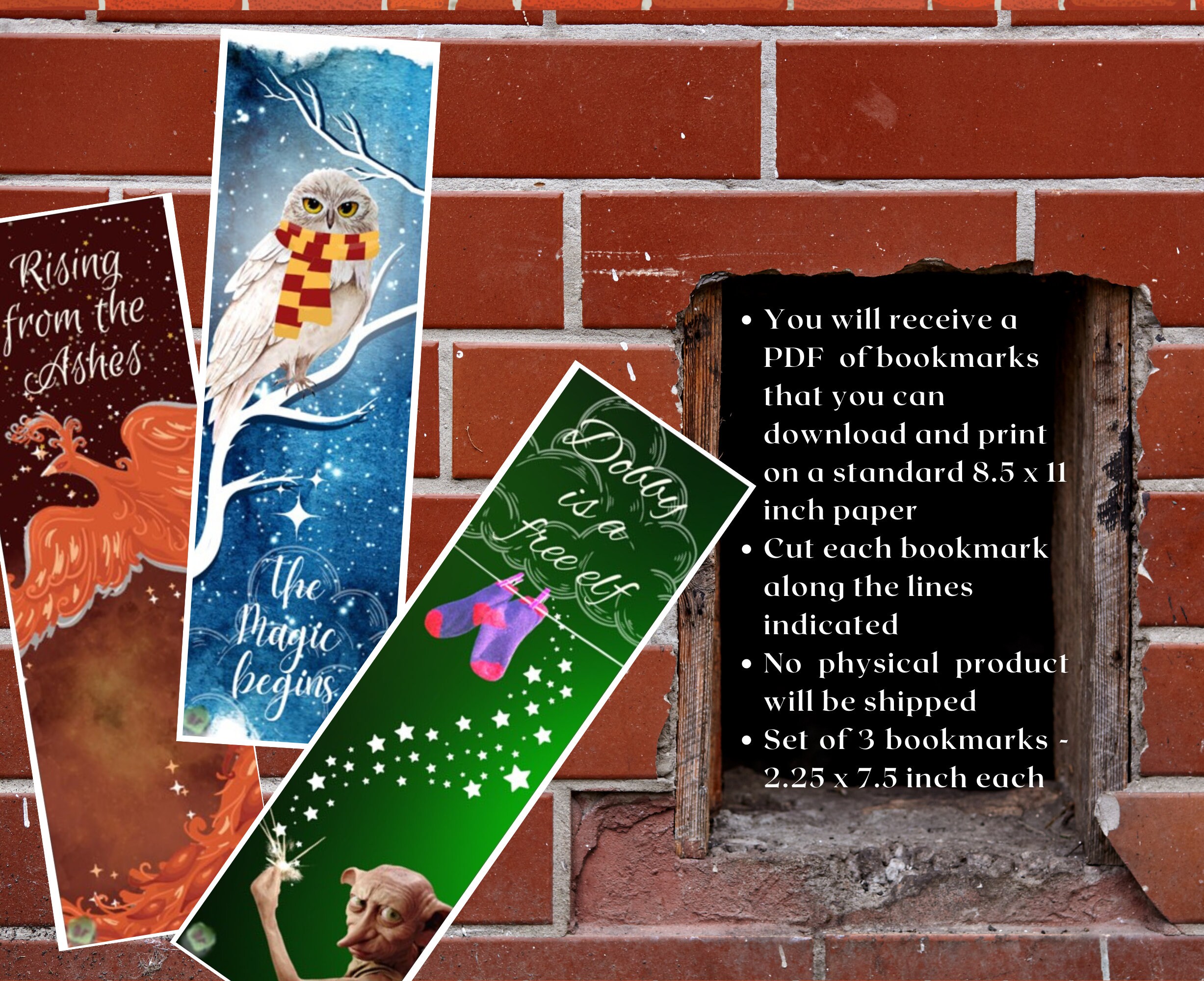 Printable Bookmark Set, Wizarding World Theme, Magical Creatures ...