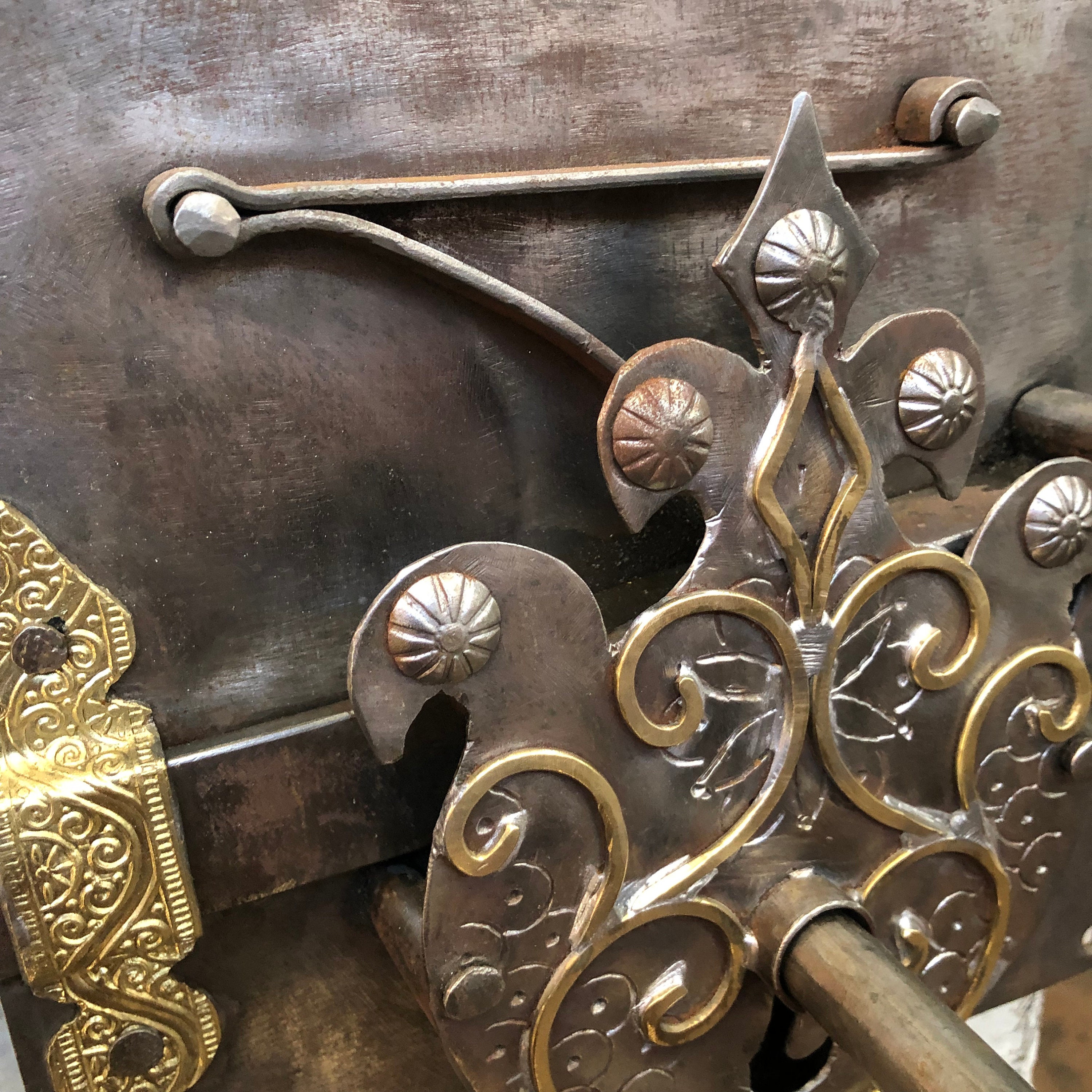 Vintage Manual Square Door Lock, Old Lock Made of Brass and Iron ...