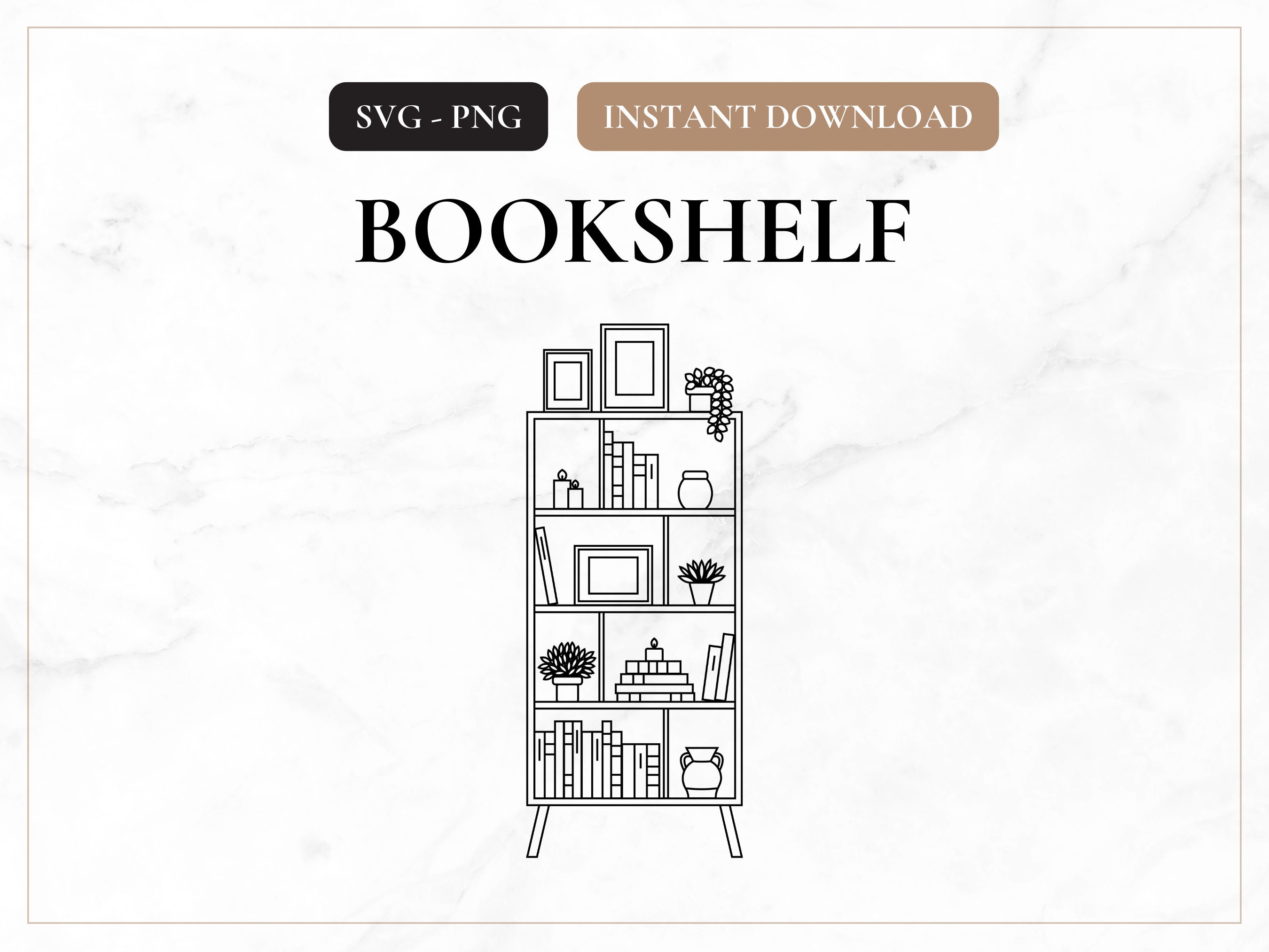 Bookshelf SVG, PNG - Etsy