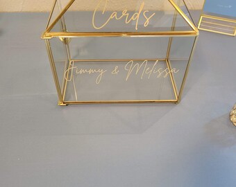 Glass Wedding Box Card - Etsy