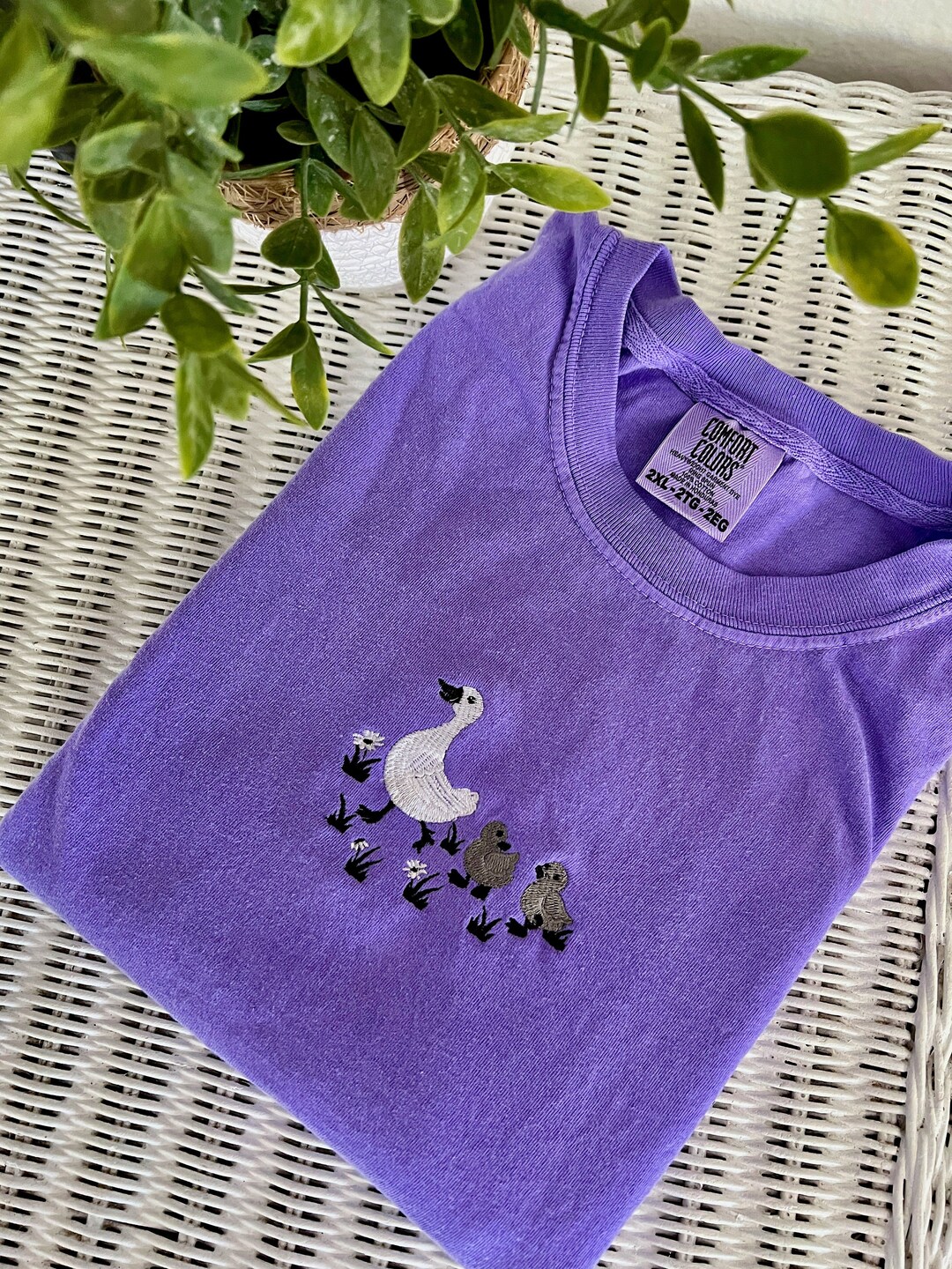 Embroidered Gothic Duck Duck Goose Comfort Colors Tee, Custom ...