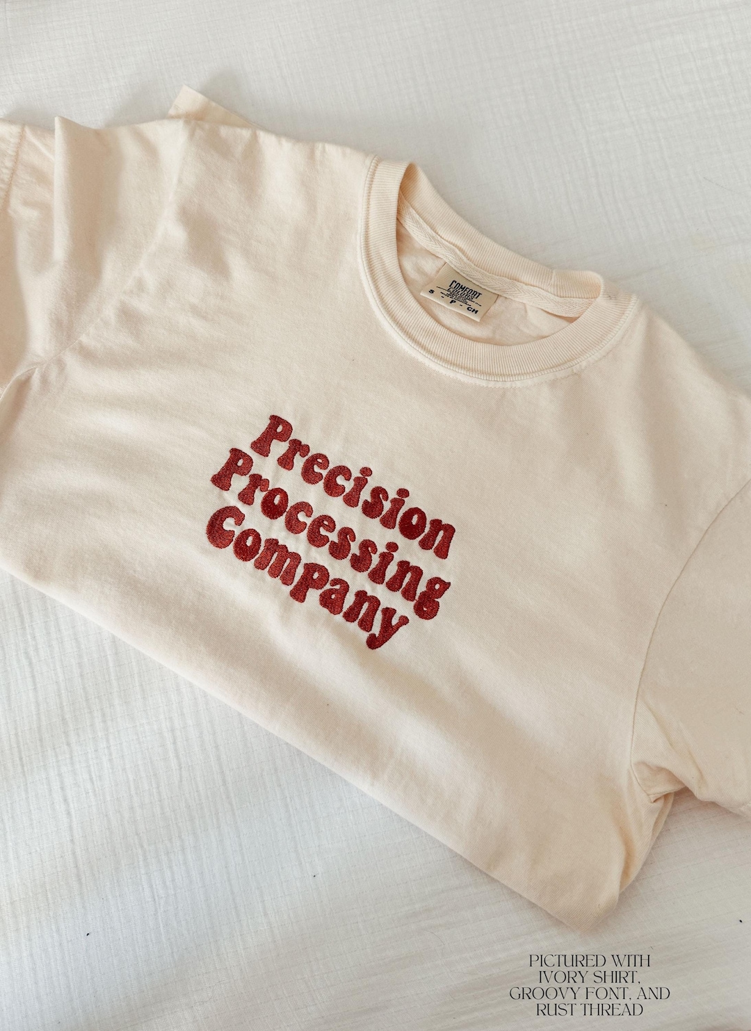 Embroidered Custom Comfort Colors Tee, Custom Your Text Embroidered ...