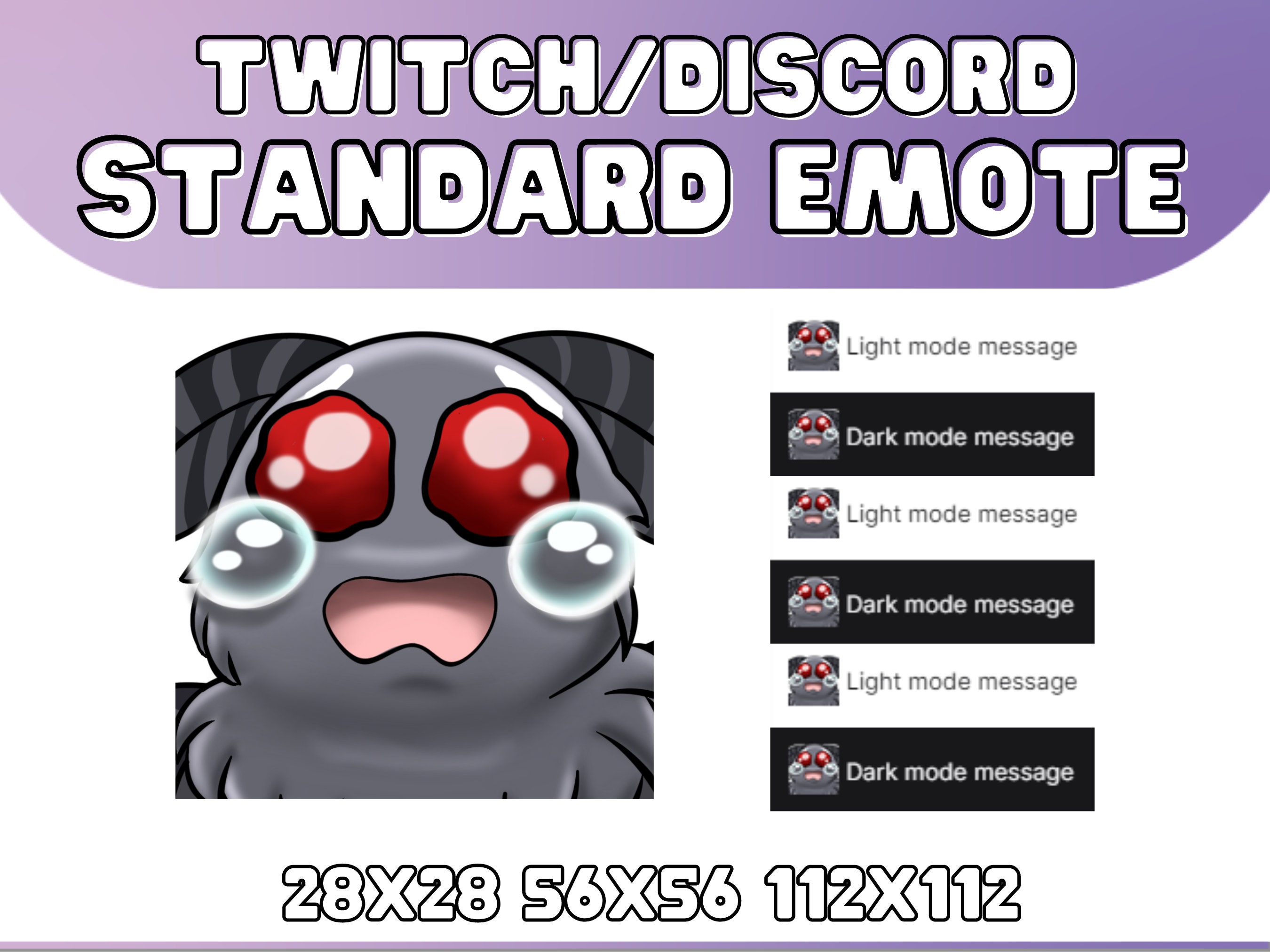 Mothman Cry Emote for Twitch or Discord Funny Cute Animal Emotes for ...