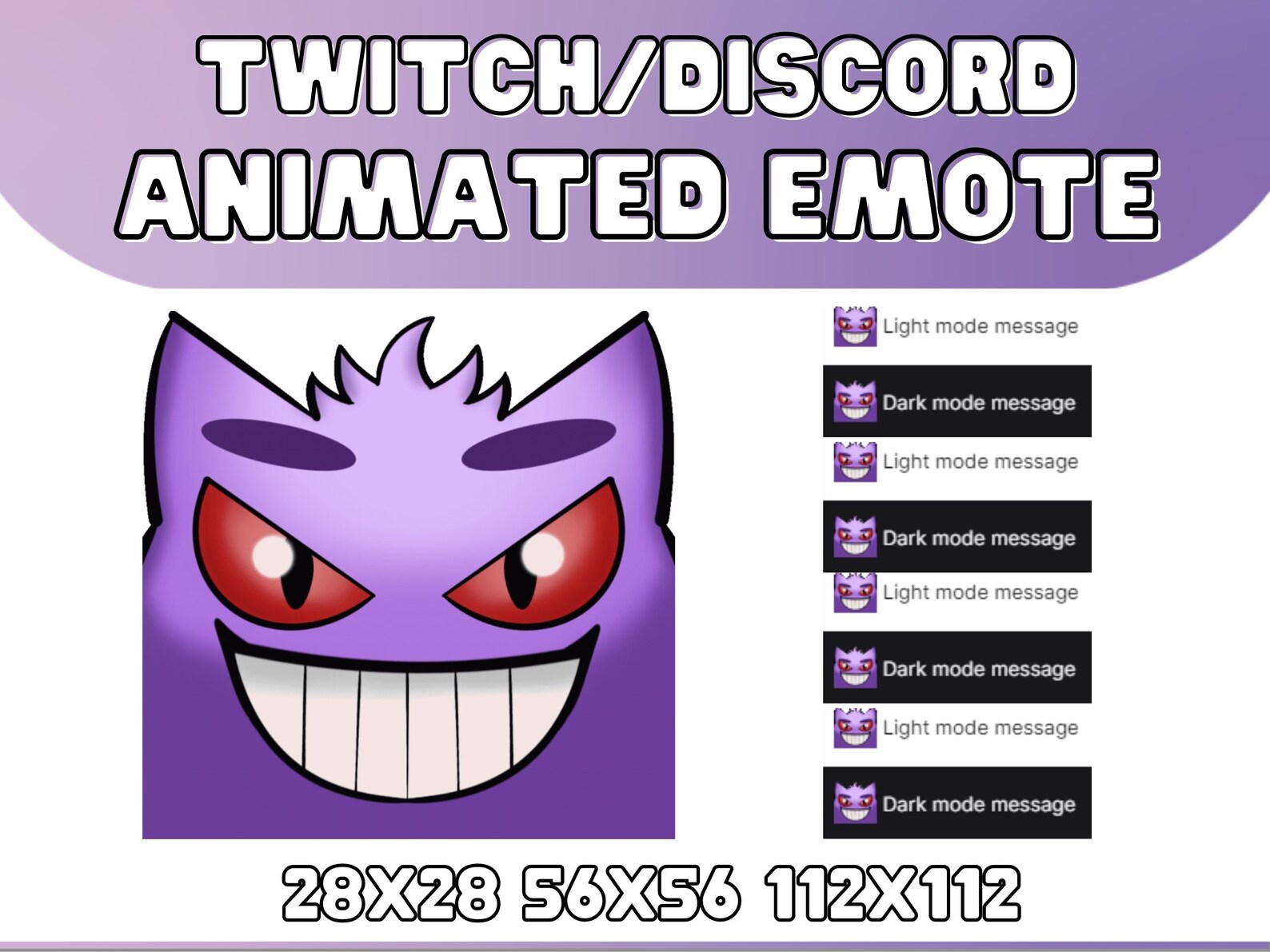 Gengar Eyebrow Raise Emote Pokemon Inspired Meme Cute Funny Emote for ...