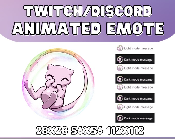 Sleepy Mew Bubble Animateemote - Pokemon Inspired Meme Cute Funny Emote ...