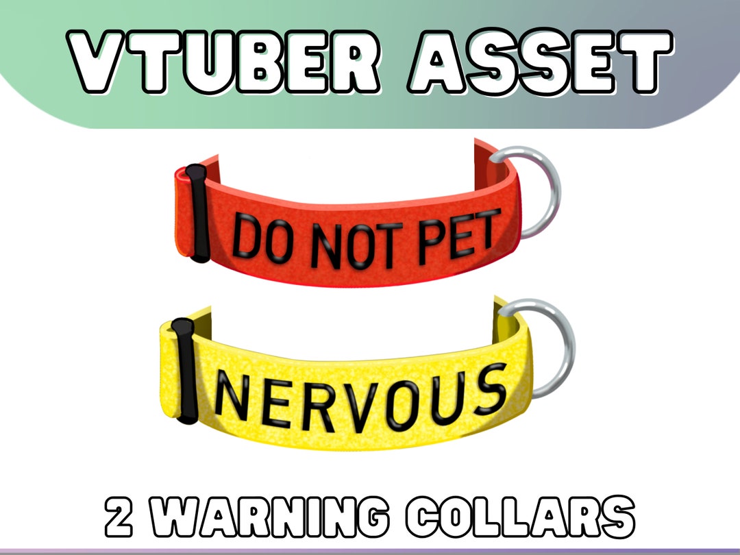 Warning Label Collars for Vtuber Models Vtuber Asset Collar for Twitch OBS Streamlabs Cute Funny ...