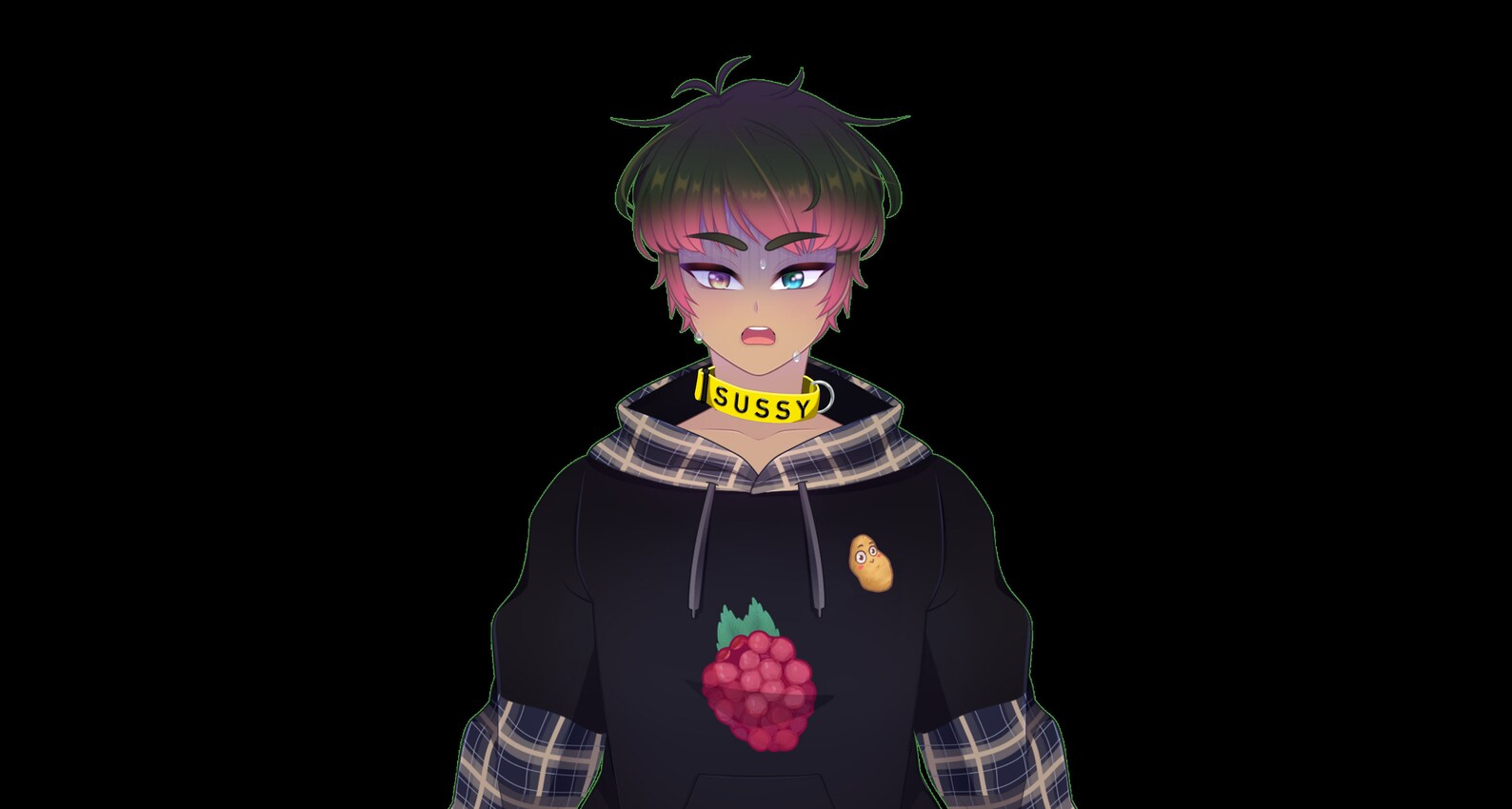 Warning Label Collars for Vtuber Models Vtuber Asset Collar - Etsy