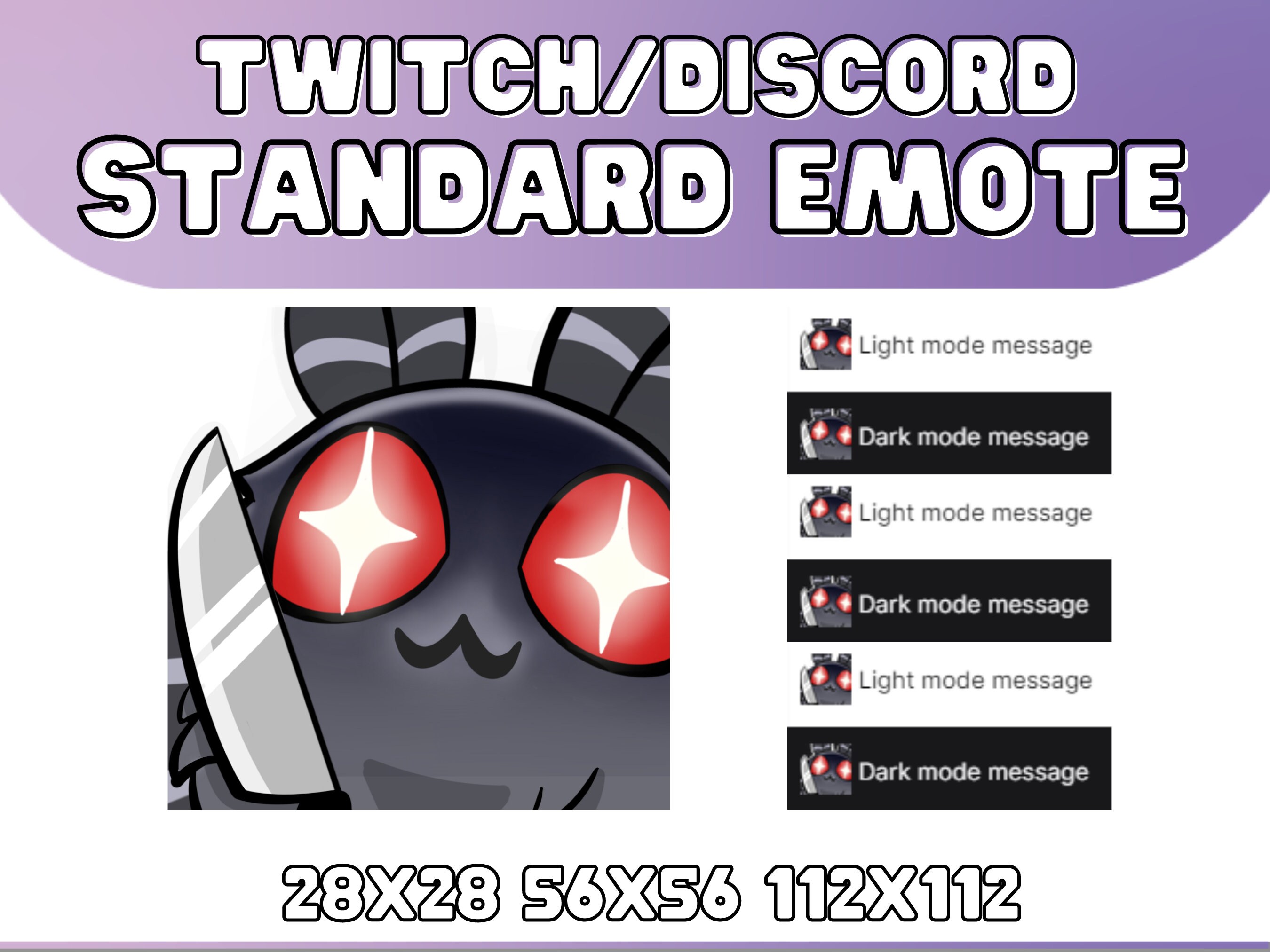 Mothman Knife Emote for Twitch or Discord Funny Cute Animal Emotes for ...