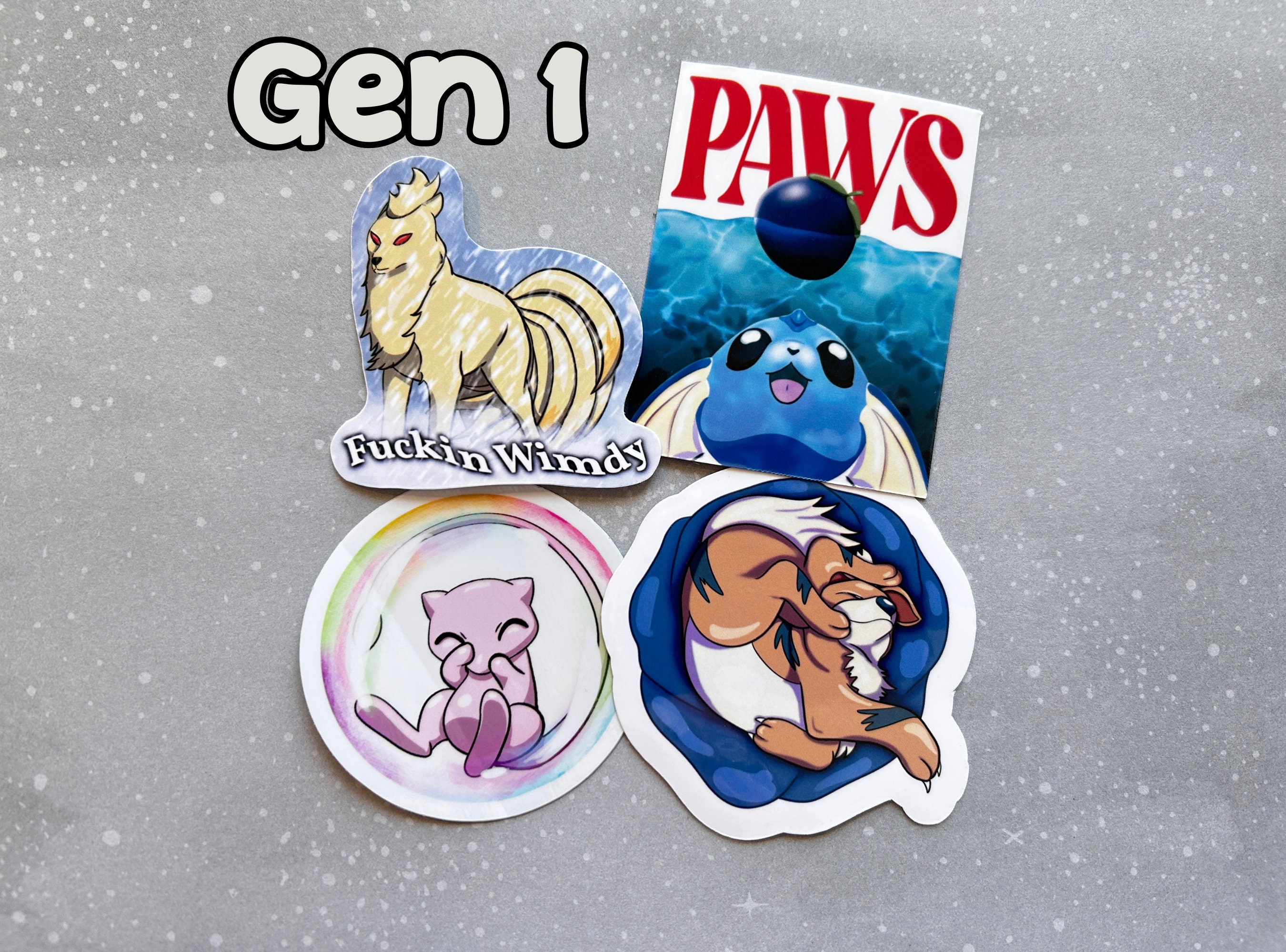 Generation 1 Pokemon Sticker Pack Water Resistant Vinyl for Laptop ...