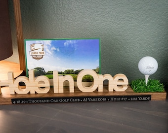 Personalized Hole in One Desk Display Golf Gift Golf Home Decor Golfer ...