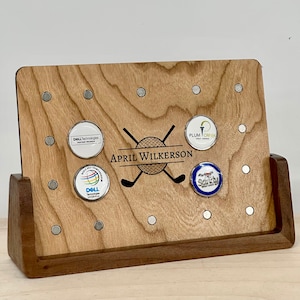 Personalized Golf Ball Marker Display. Two Sided Desk Version. Holds 36 ...