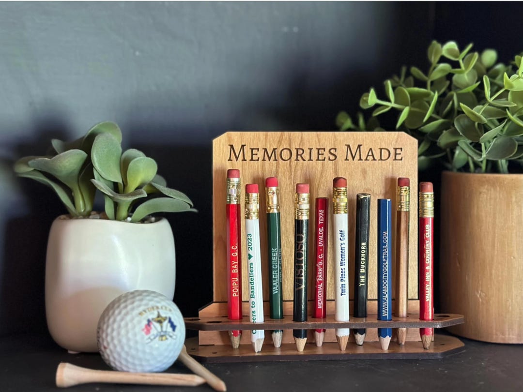 Cherry Wood Golf Pencil Mini Display for 18 Pencils. Start Collecting ...