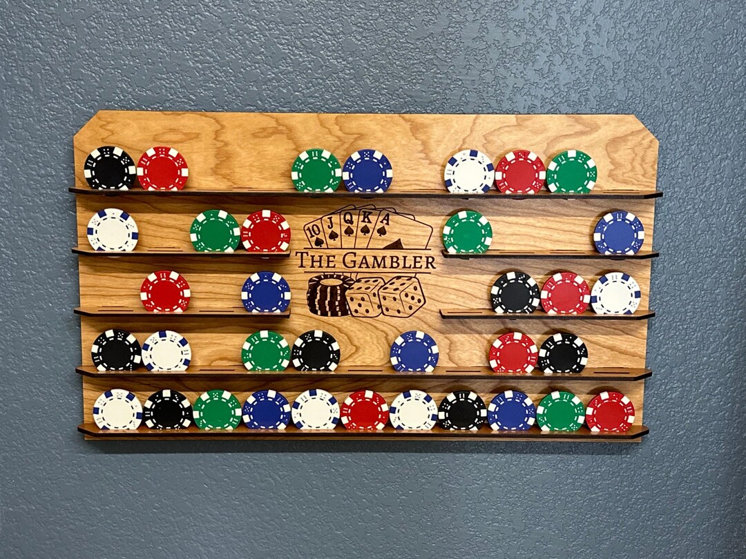 Wall-mounted Poker Chip Display | Custom Poker Gift | Poker Room Wall ...
