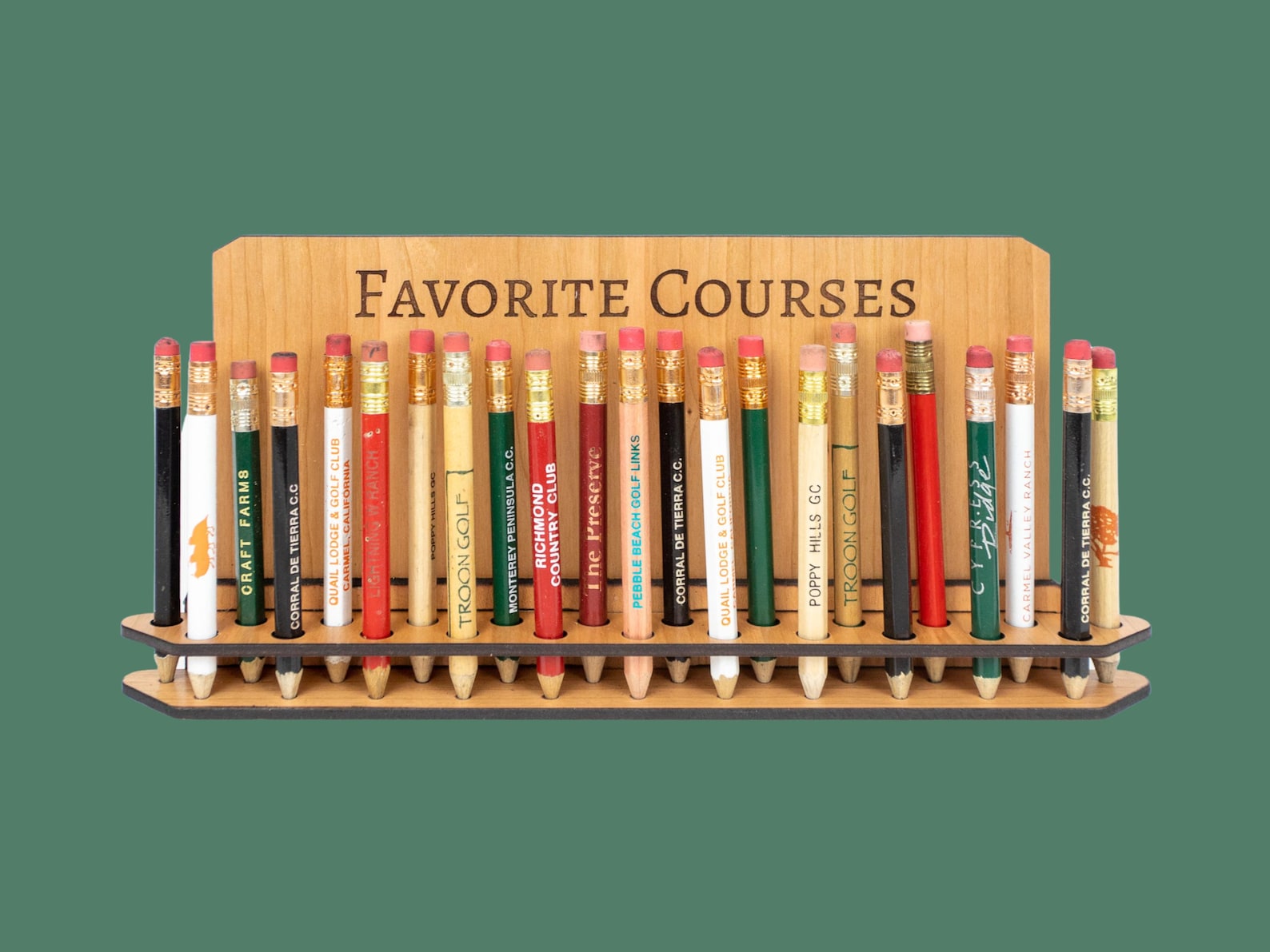 Personalized Golf Pencil Holder: Wall Display for 23 Pencils. Ready to ...