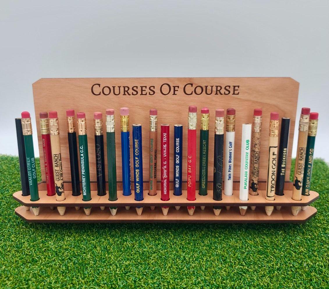 Personalized Golf Pencil Holder: Wall Display for 23 Pencils. Ready to ...