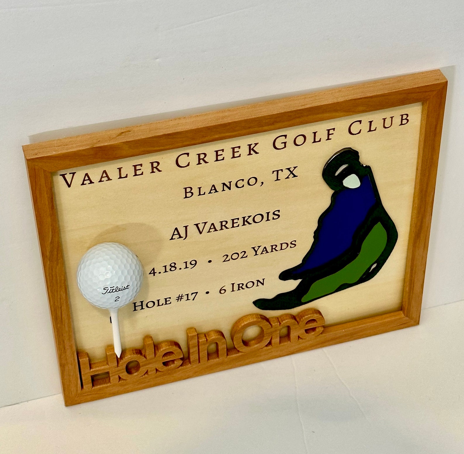 Personalized Hole in One Wall Hanging With Custom Hole Map - Etsy
