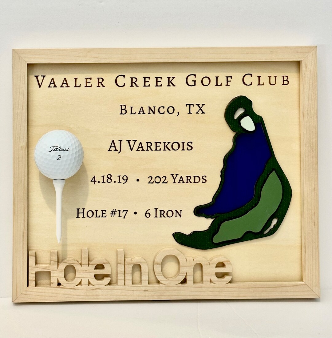 Personalized Hole in One Wall Hanging With Custom Hole Map - Etsy